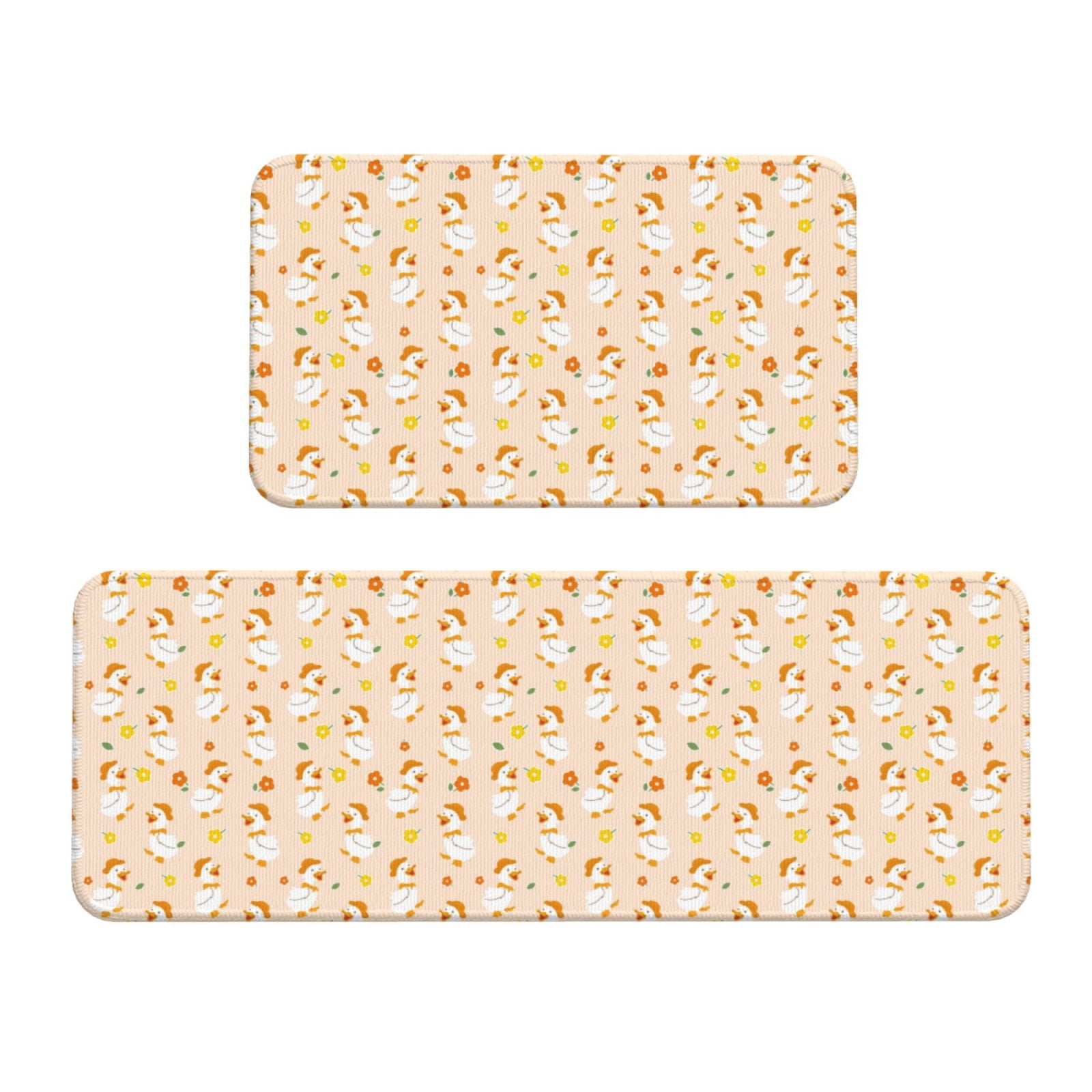 Fuzoiu Cute Duck And Flower Print Kitchen Floor Mat 2 Sets,Kitchen Rugs ...