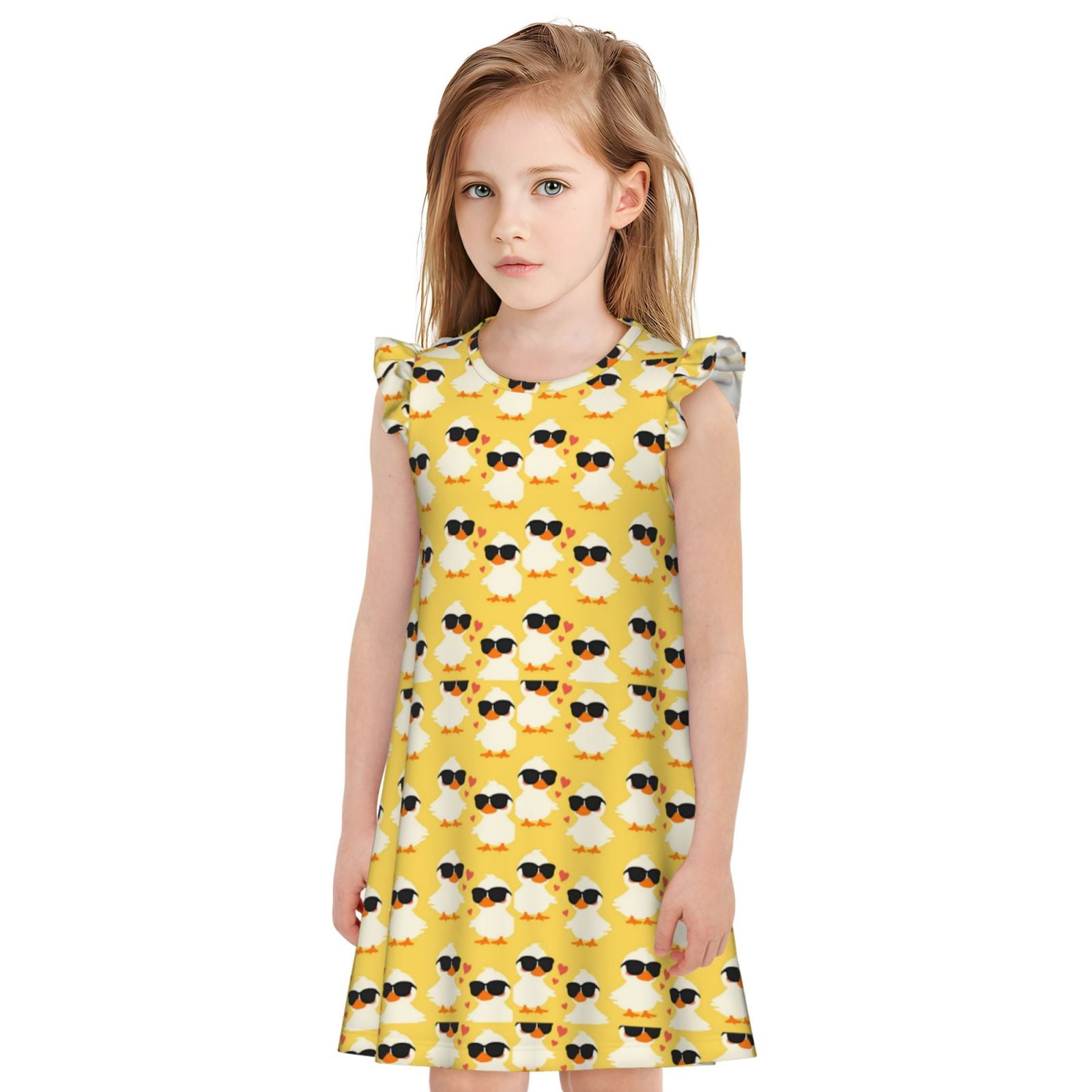 Fuzoiu Cute Duck With Black Glasses Print Girls' Nightgowns Pajamas ...