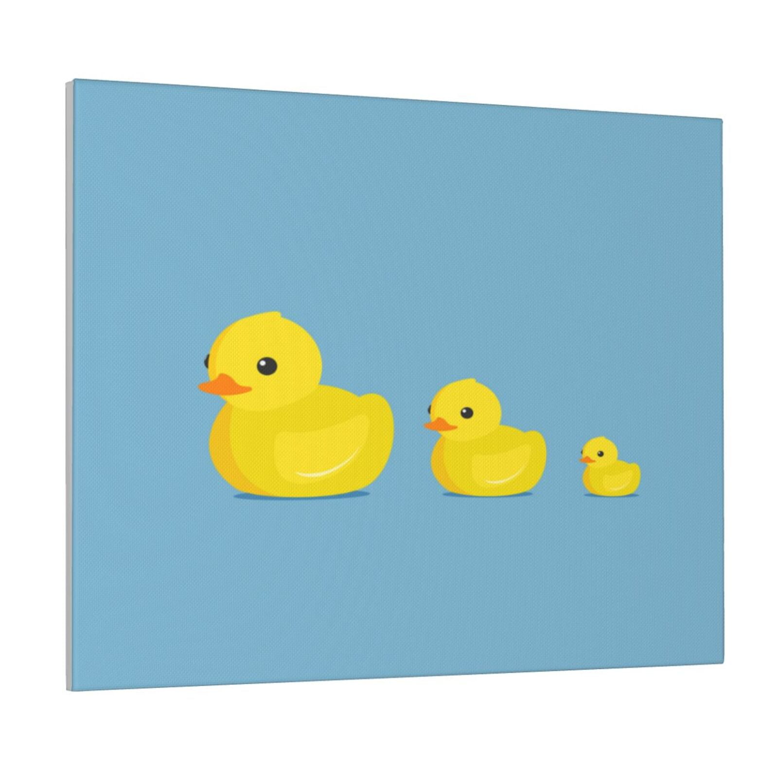 Fuzoiu Cute Ducky Print Canvas Wall Art for Bathrooms,Wall Decor for ...