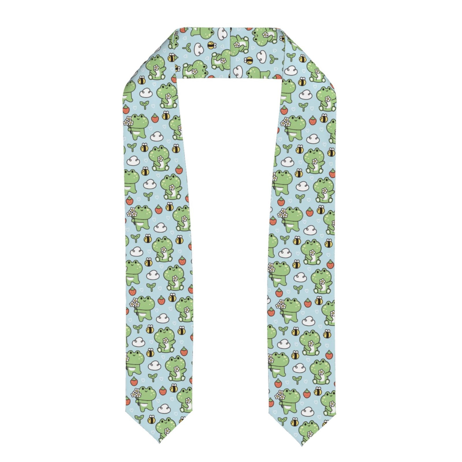Fuzoiu Cute Floral Frog Print Graduation Sash,Graduation Stole,Unisex ...