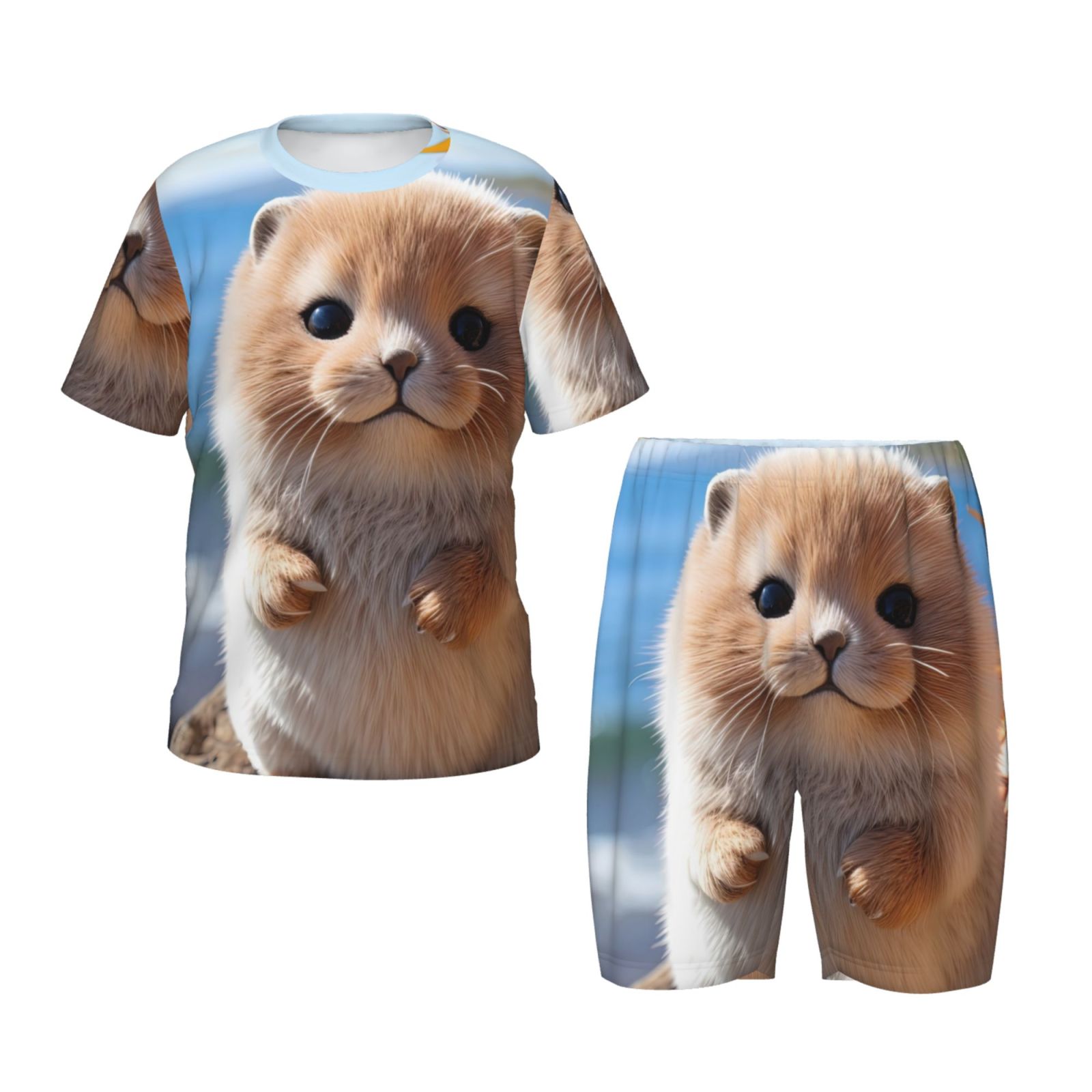 Fuzoiu Cute Guinea Pig Sea Print Boys Girls Pjs Sleepwear,2 Piece Pajam ...