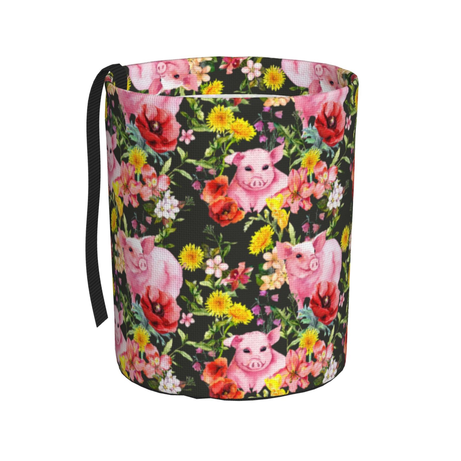 Fuzoiu Cute Pigs Sunflower Print Car Trash Can,Leakproof Car Trash Can ...