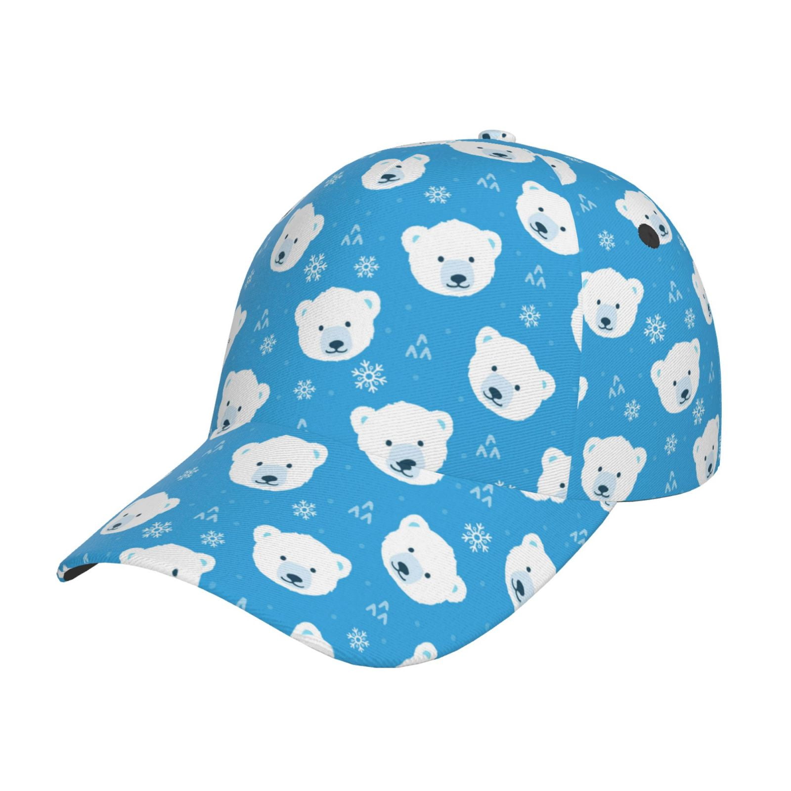 Fuzoiu Cute Polar Bear Print Adjustable Baseball Cap for Men and Women ...