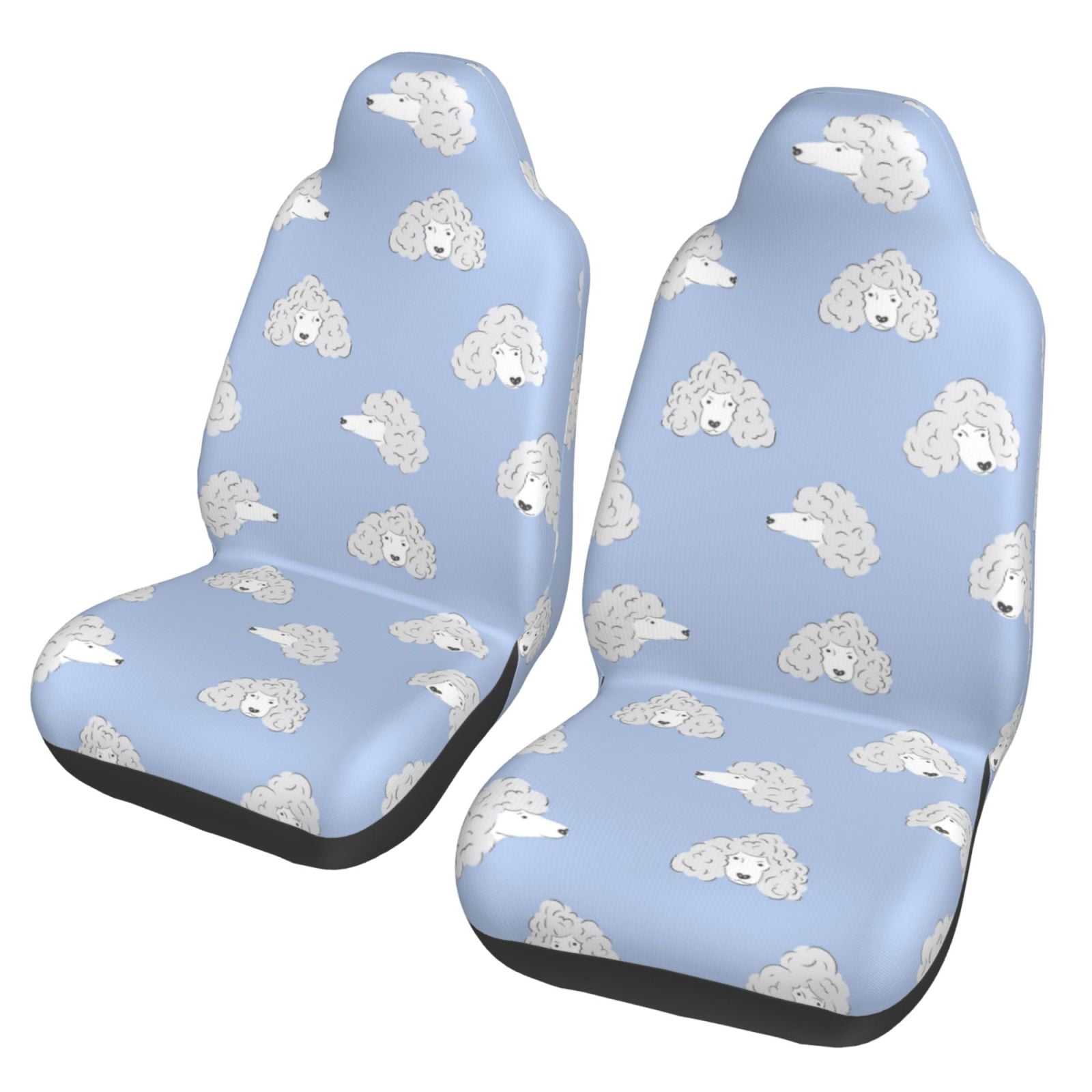 Fuzoiu Cute Poodle Dog Print Seat Covers Set, Car Seat Covers Front ...
