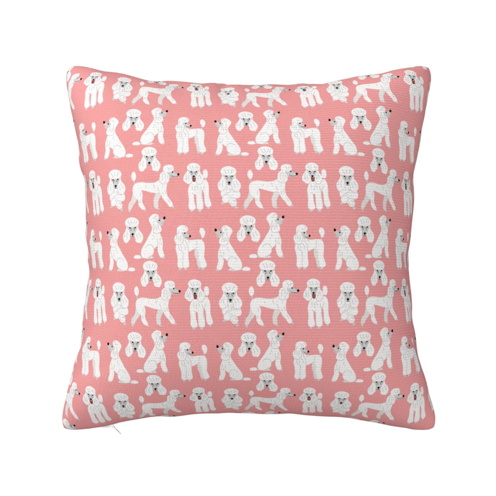 Fuzoiu Cute Poodle Dog Print Square Pillow Cover,Hidden Zipper Design ...