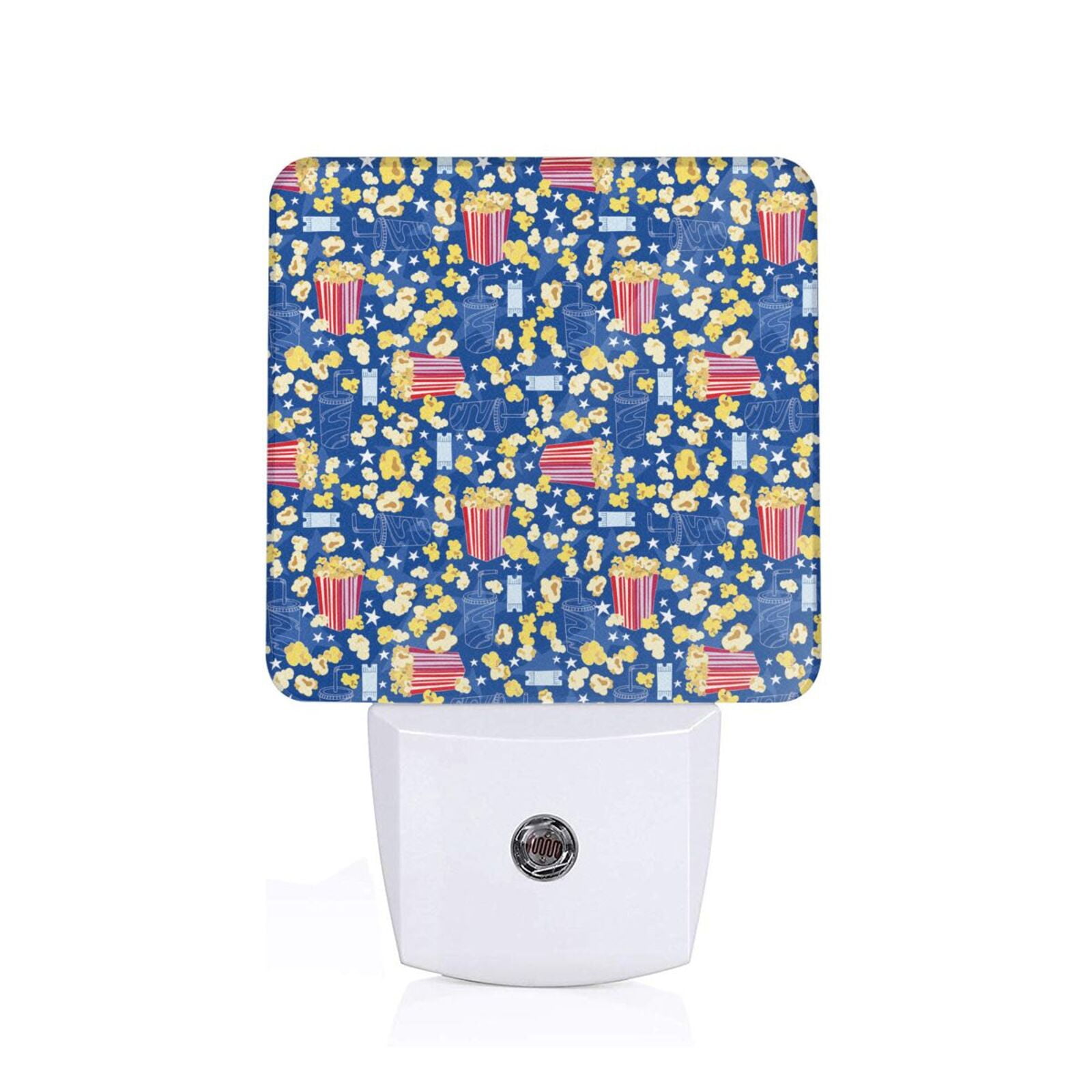 Fuzoiu Cute Popcorn Print Dusk to Dawn LED Night Light with Light ...