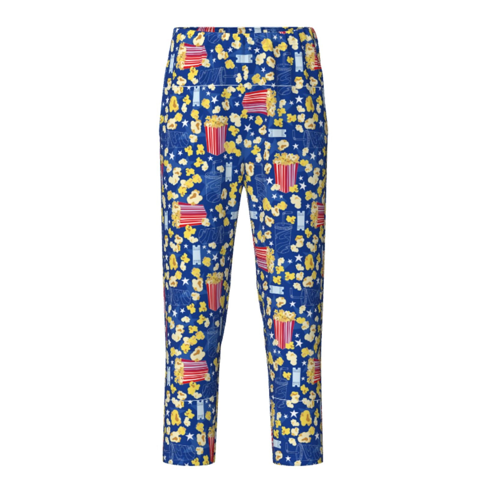 Fuzoiu Cute Popcorn Print Teenagers' Pajama Pants,Lounge Pants with ...