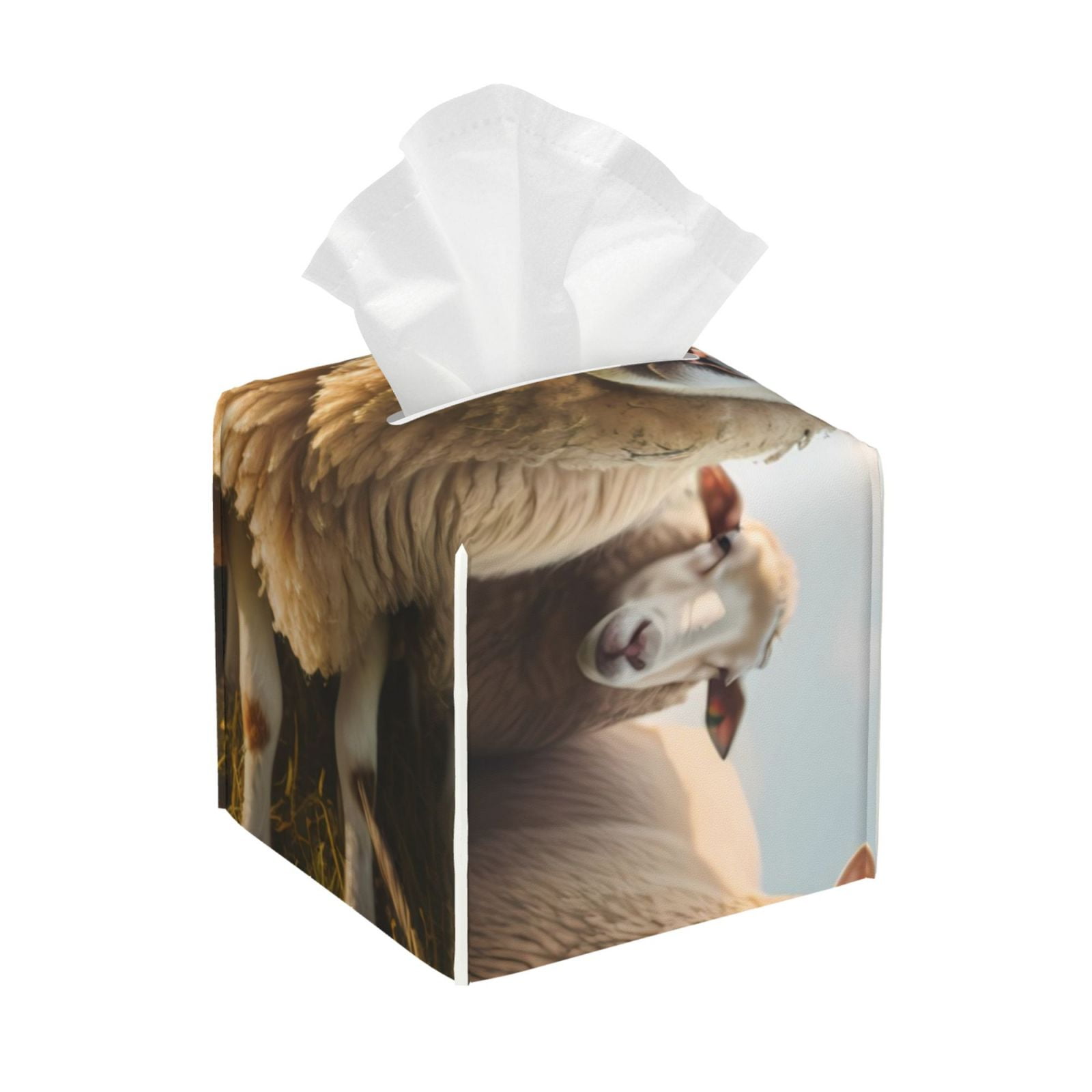 Fuzoiu Cute Prairie Sheep Herd Print Tissue Box Cover Holder, Square ...