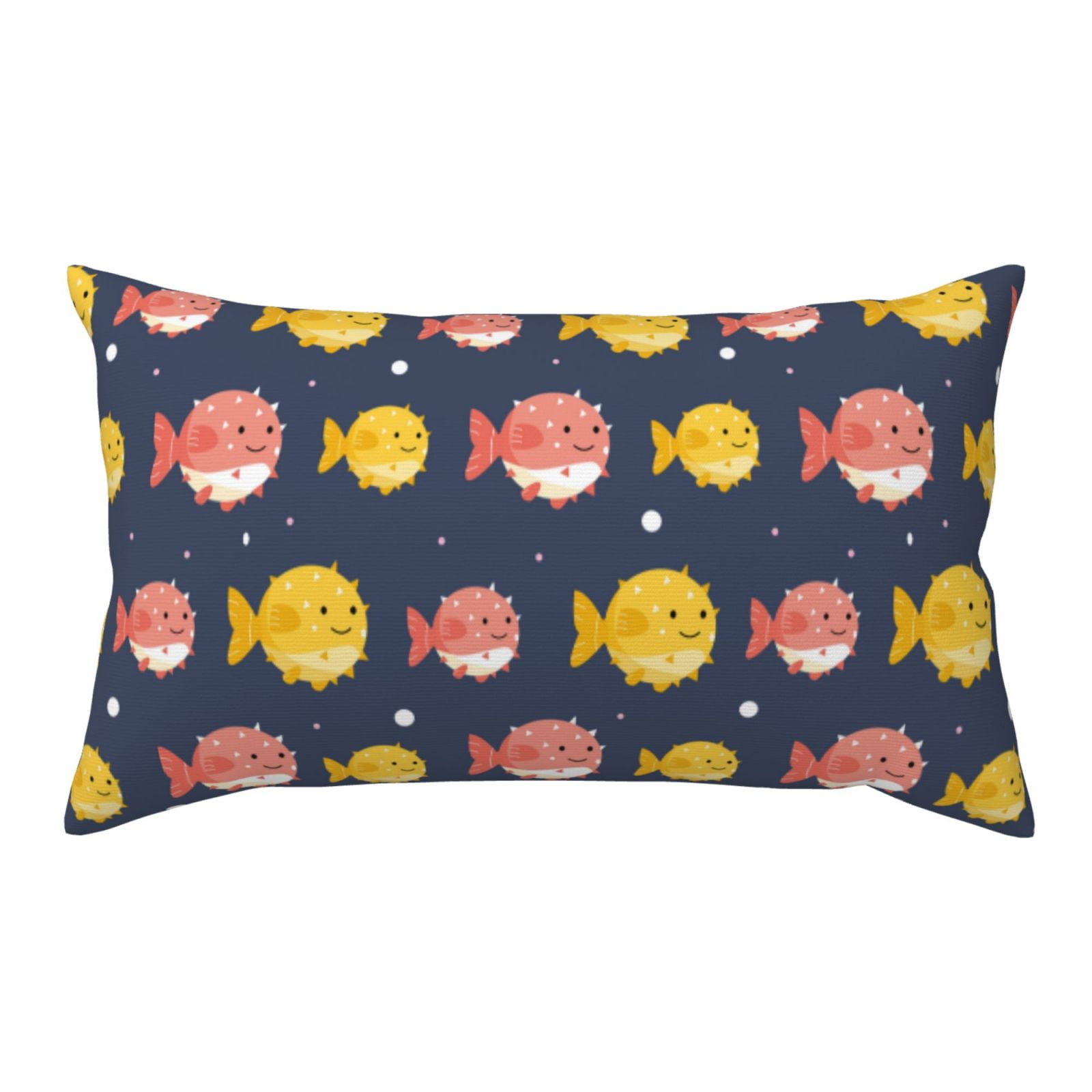 Fuzoiu Cute Puffer Fish Print Envelope Closure Pillowcase ,Stretch ...