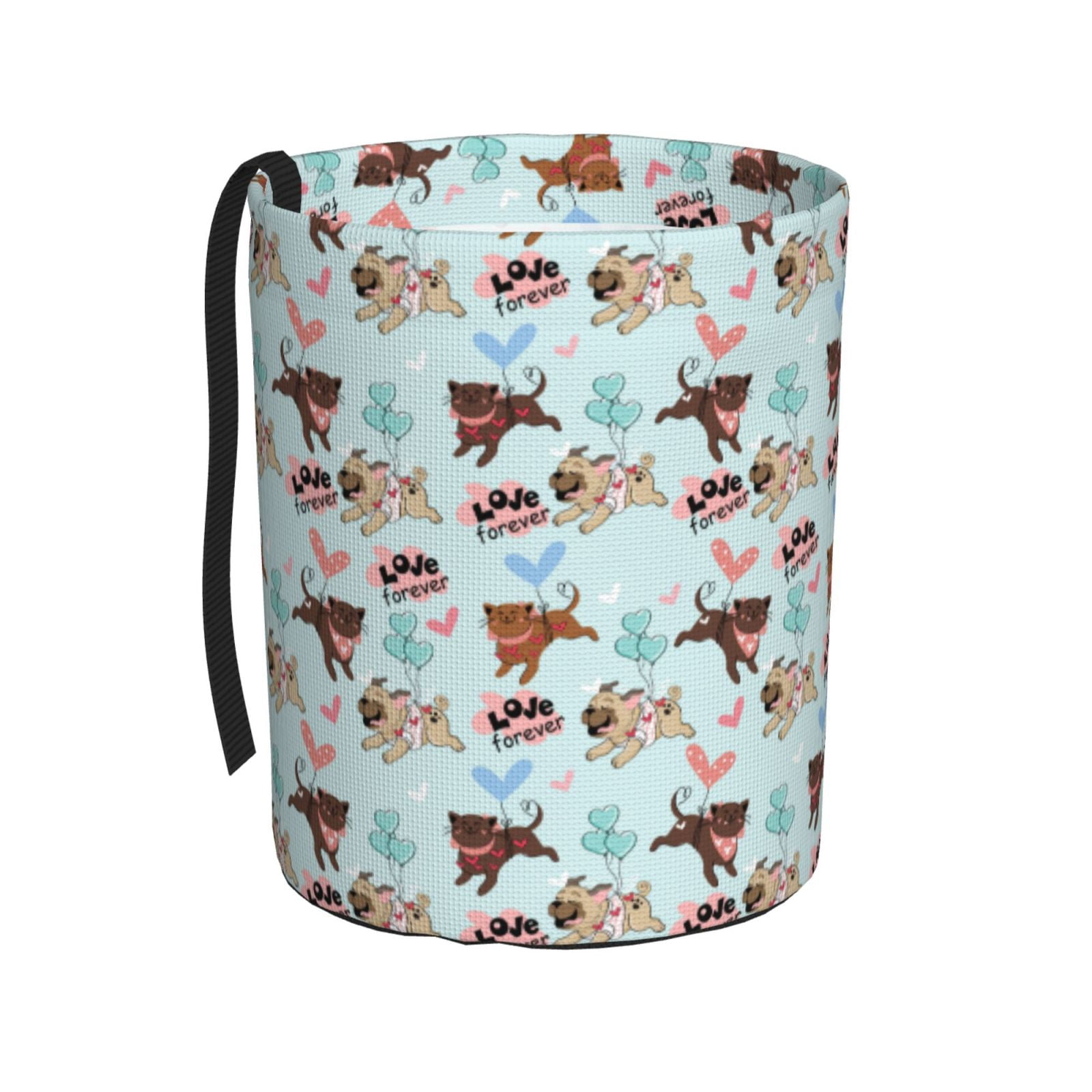 Fuzoiu Cute Pug Dogs Print Car Trash Can,Leakproof Car Trash Can ...