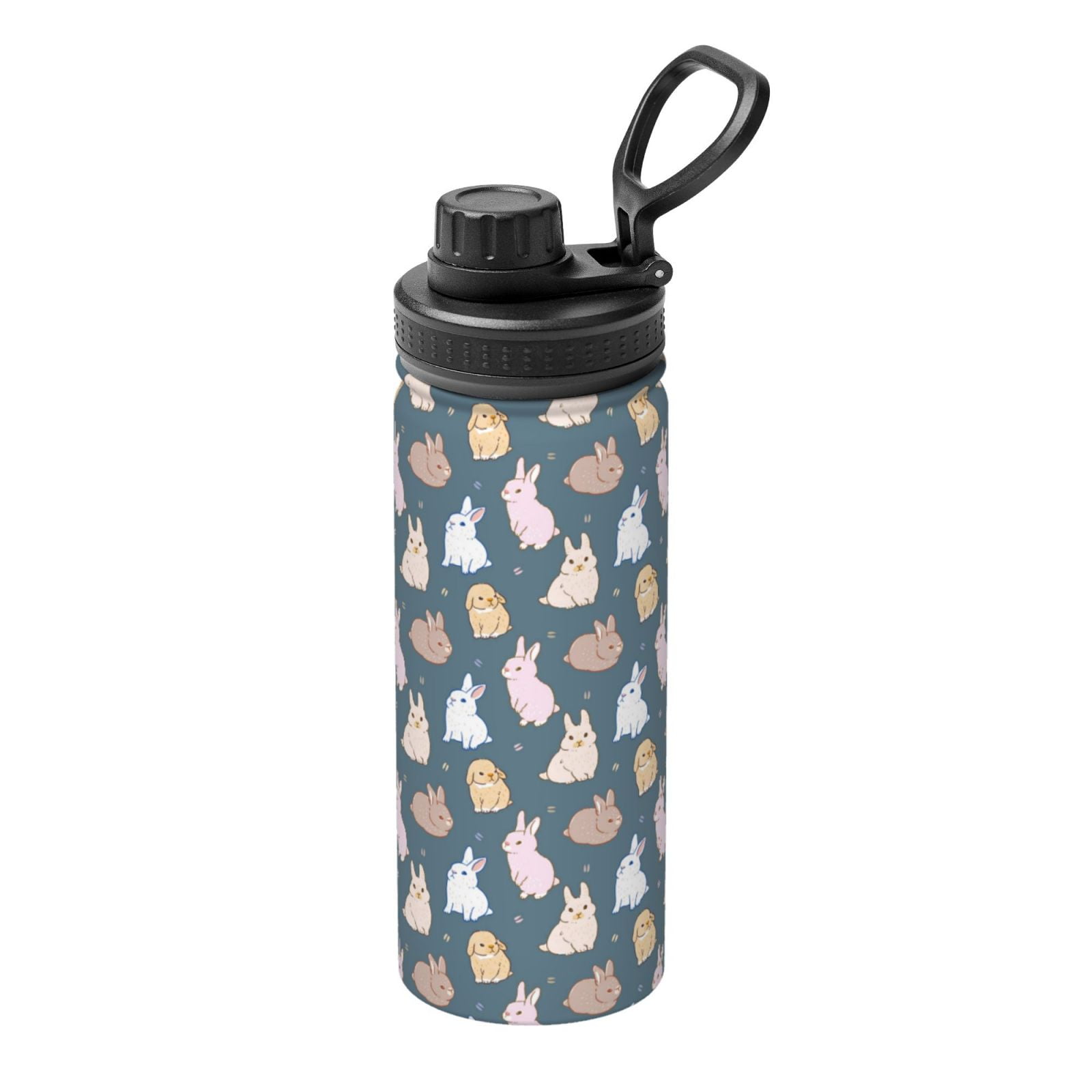 Fuzoiu Cute Rabbit Print 18oz Sports Insulated Kettle,Stainless Steel ...