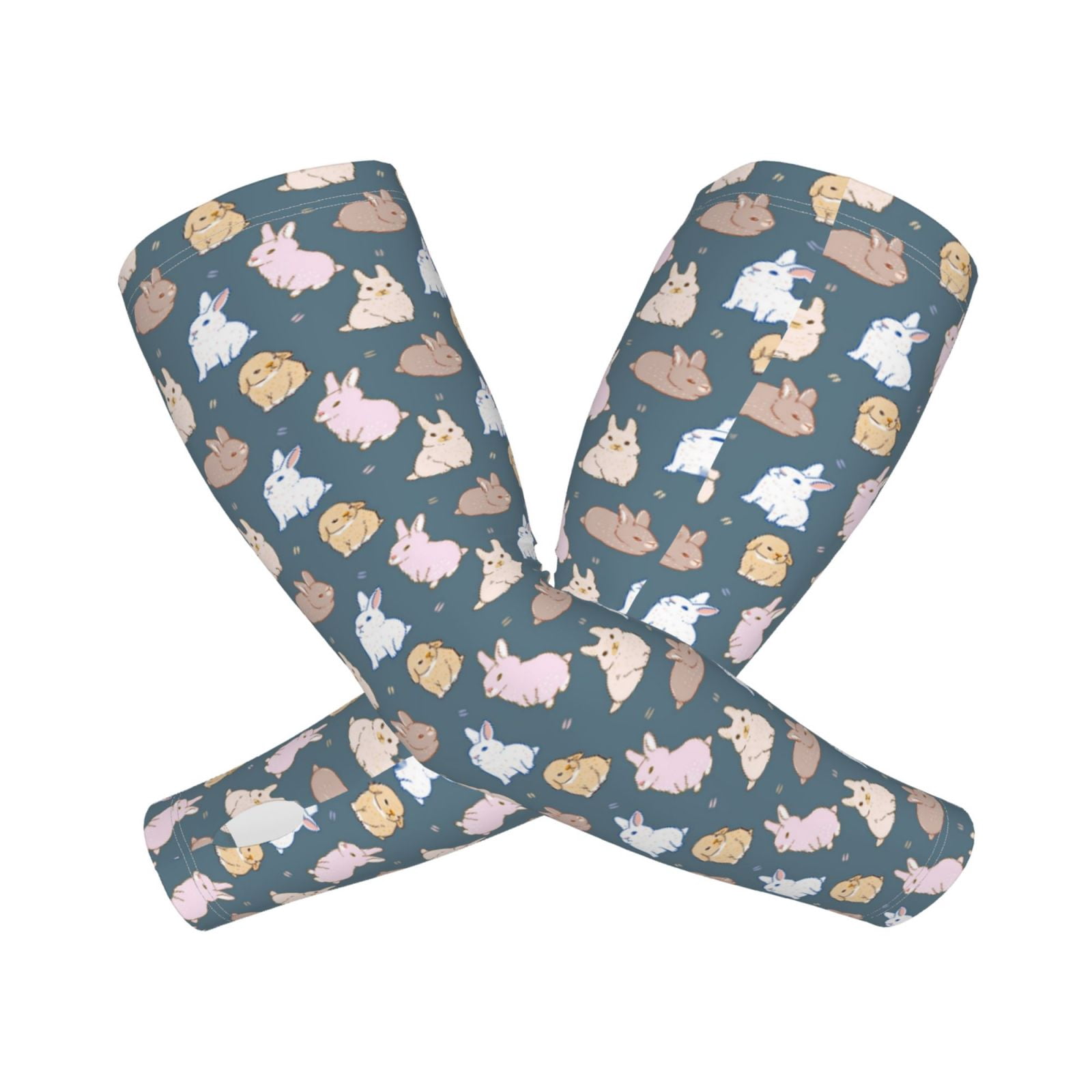 Fuzoiu Cute Rabbit Print Cooling Sleeves for Sun Protection,UV Cooling ...
