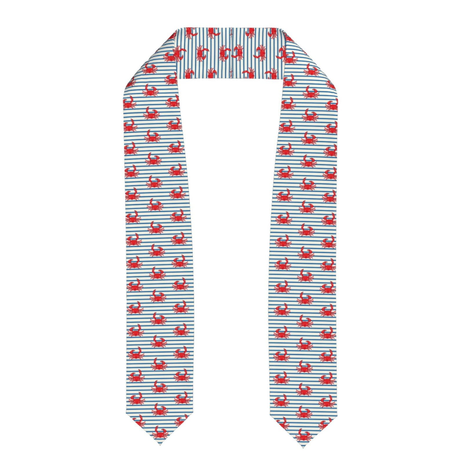 Fuzoiu Cute Red Crabs With Nautical Print Graduation Sash,Graduation ...