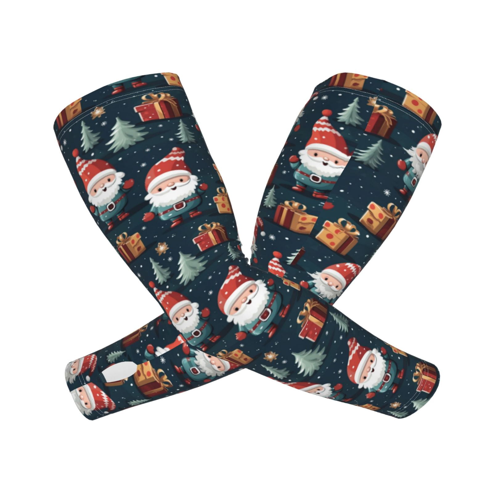 Fuzoiu Cute Santa Claus Gift Print Cooling Sleeves for Sun Protection ...