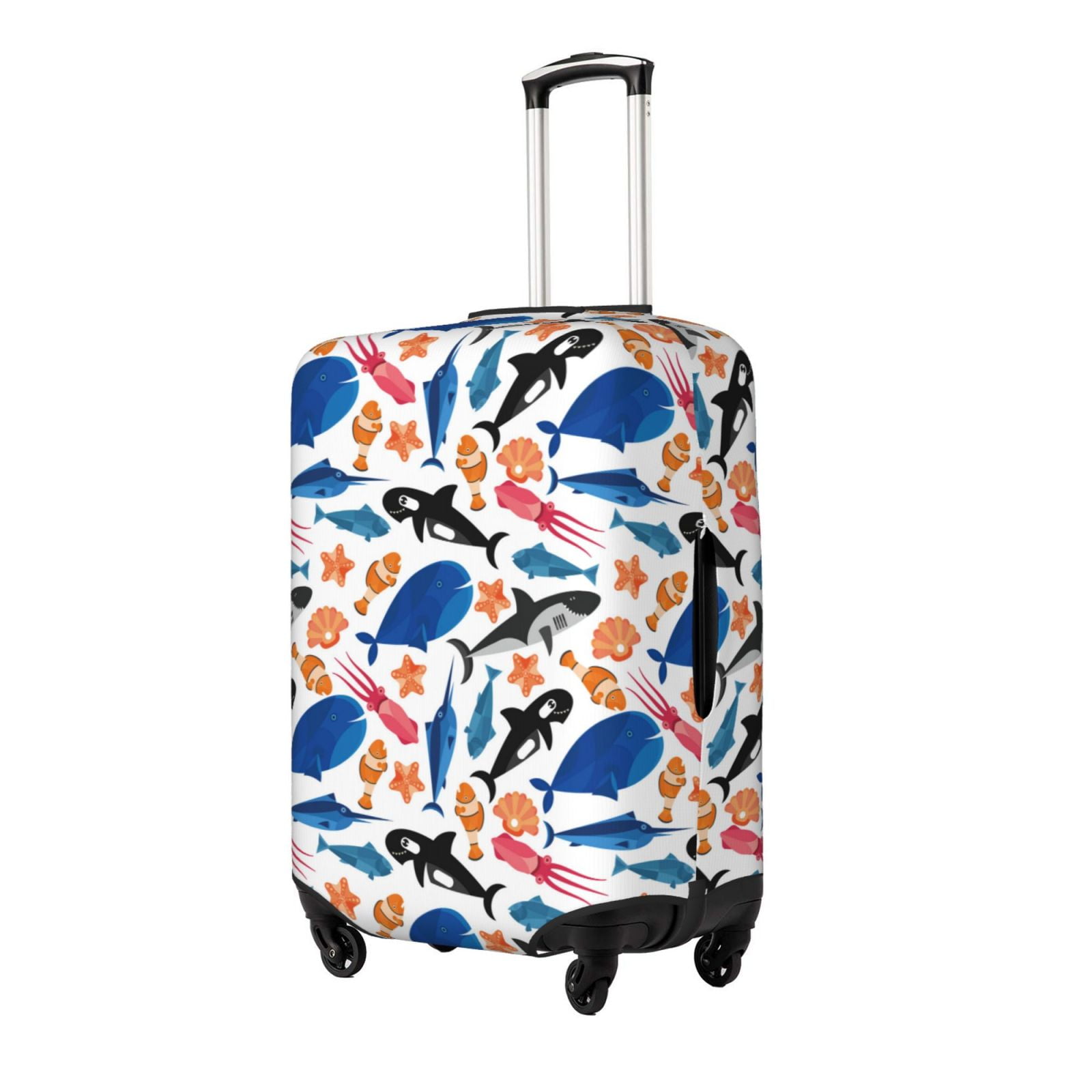Fuzoiu Cute Sea Animals Print Suitcase Cover,Washable Luggage Covers ...