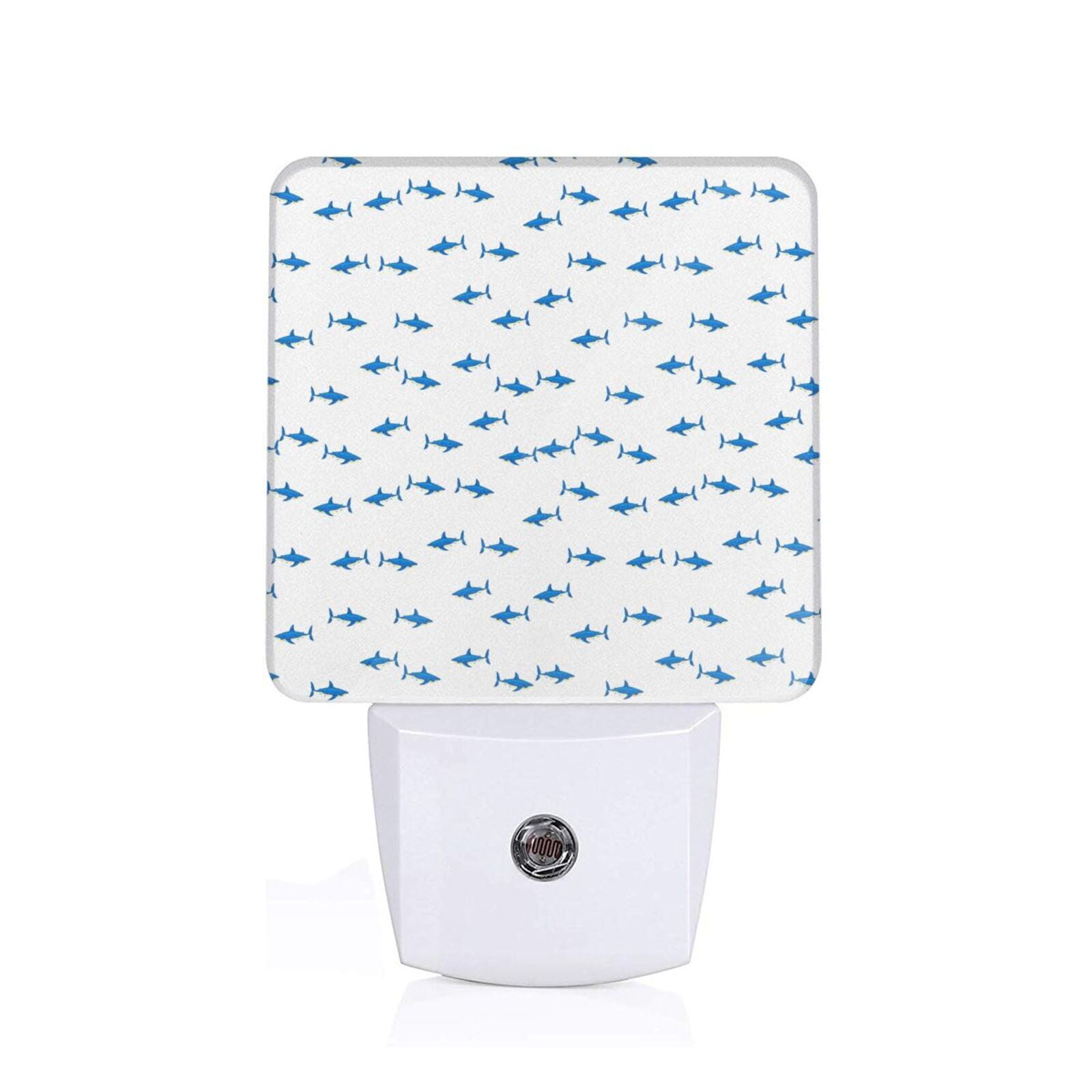 Fuzoiu Cute Shark Print Dusk to Dawn LED Night Light with Light Sensor ...