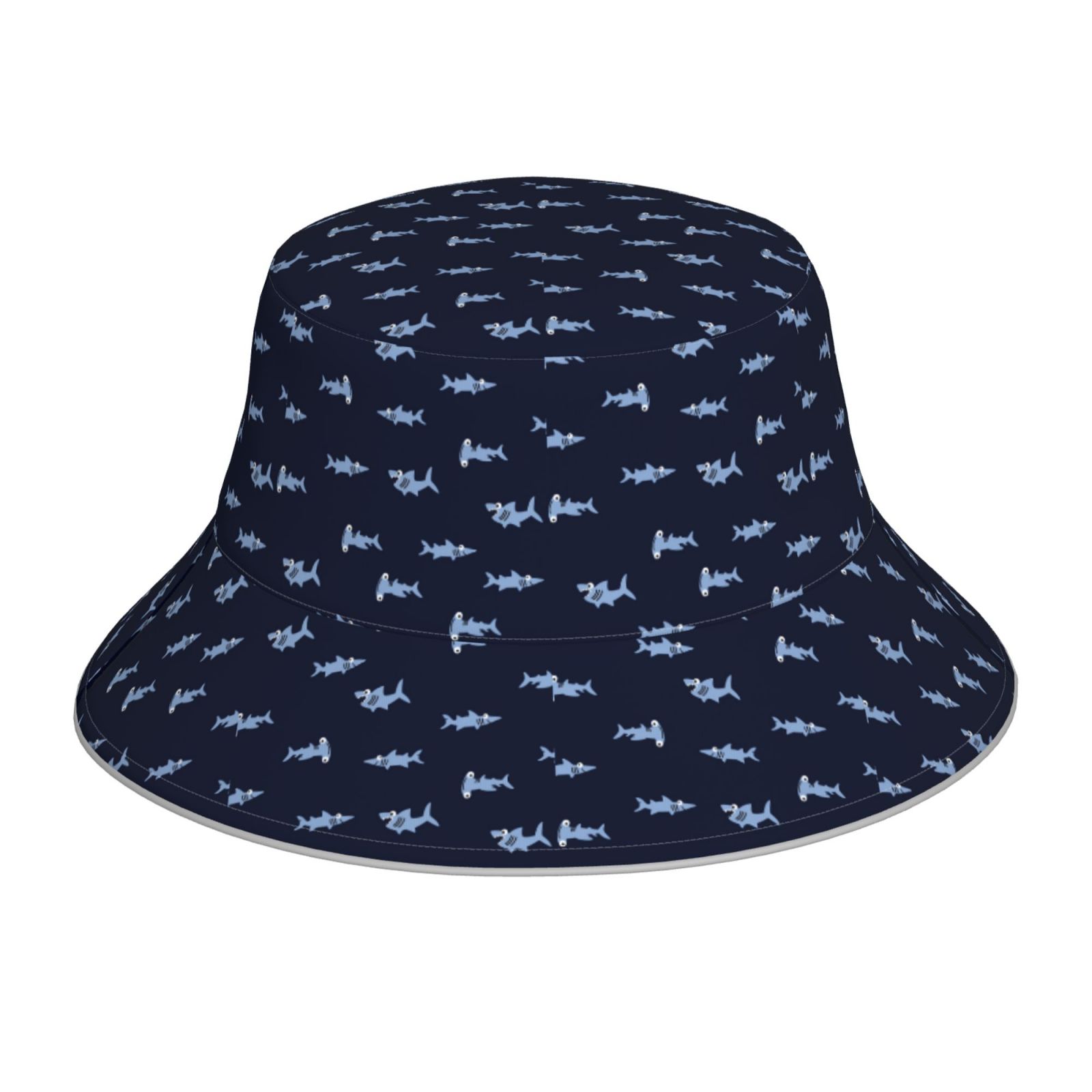 Fuzoiu Cute Shark Print Reflective Bucket Hat,Outdoor Hat for Men and ...