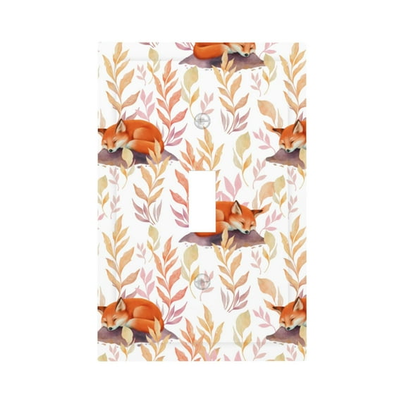 Fuzoiu Cute Sleepy Fox Print Single Duplex Outlet Cover Plate, Light ...