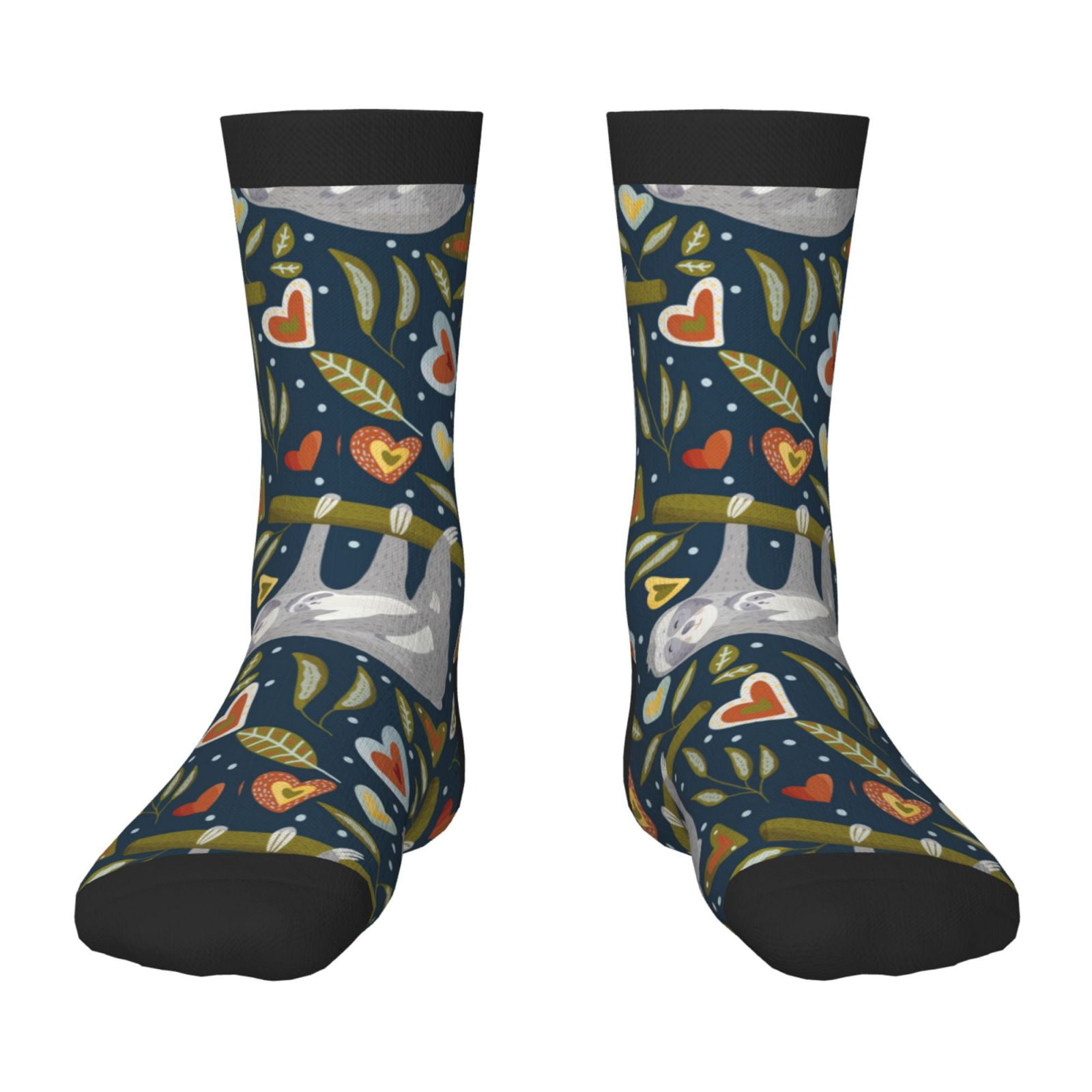 Fuzoiu Cute Sloth Print Kids Socks For Boys Girls,Grip Crew Socks with ...