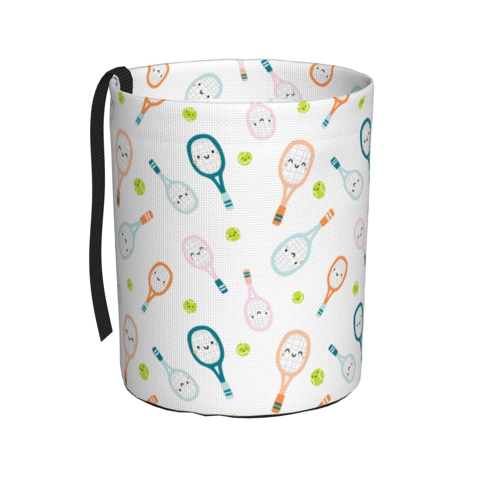 Fuzoiu Cute Tennis Rackets Print Car Trash Can,Leakproof Car Trash Can ...