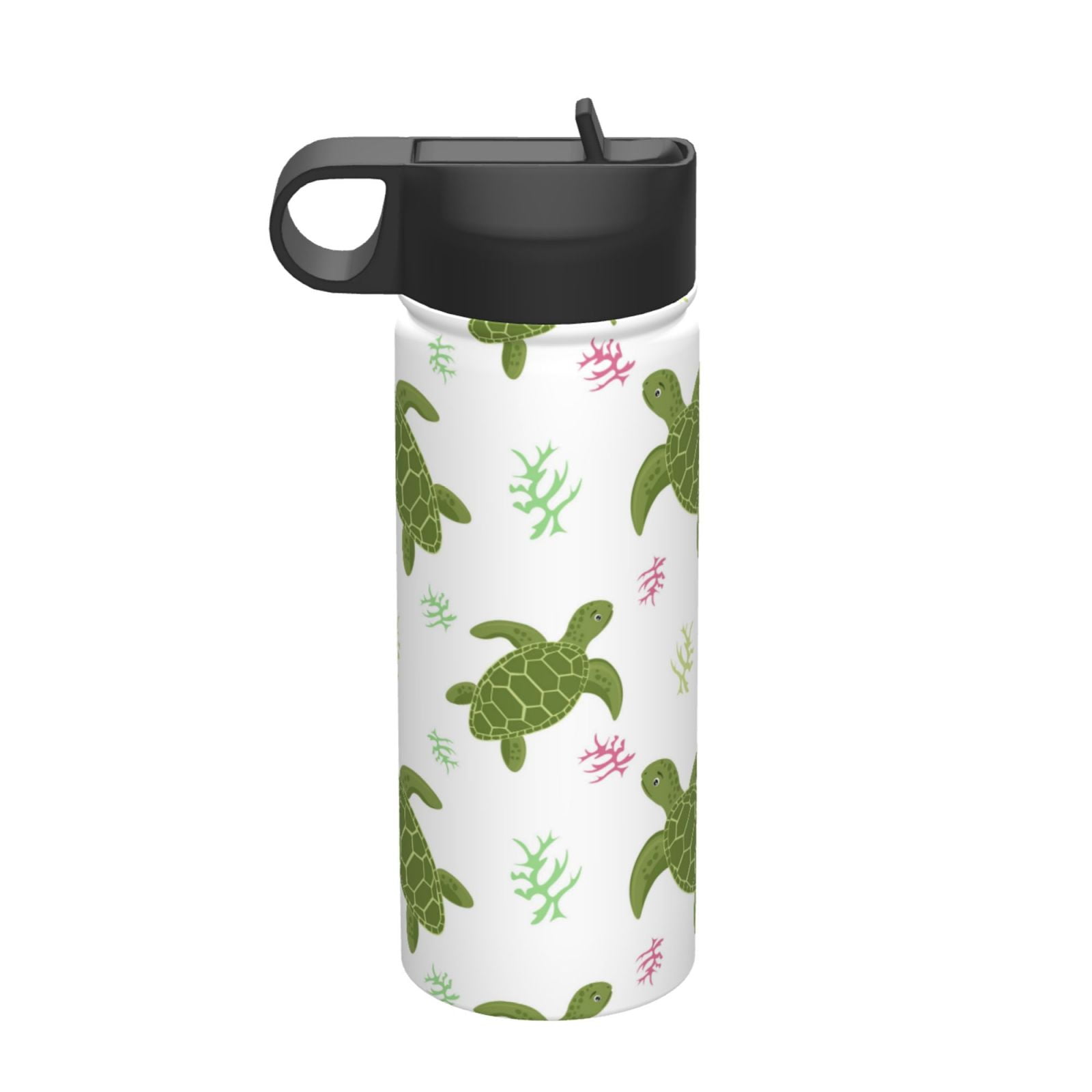 Fuzoiu Cute Turtle Print 18oz Insulated Sports Kettle, Outdoor Sport ...