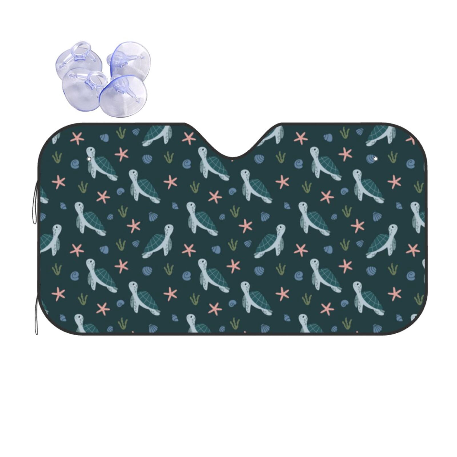 Fuzoiu Cute Turtle Print Car Windshield Sun Shade,Block Uv Rays ...