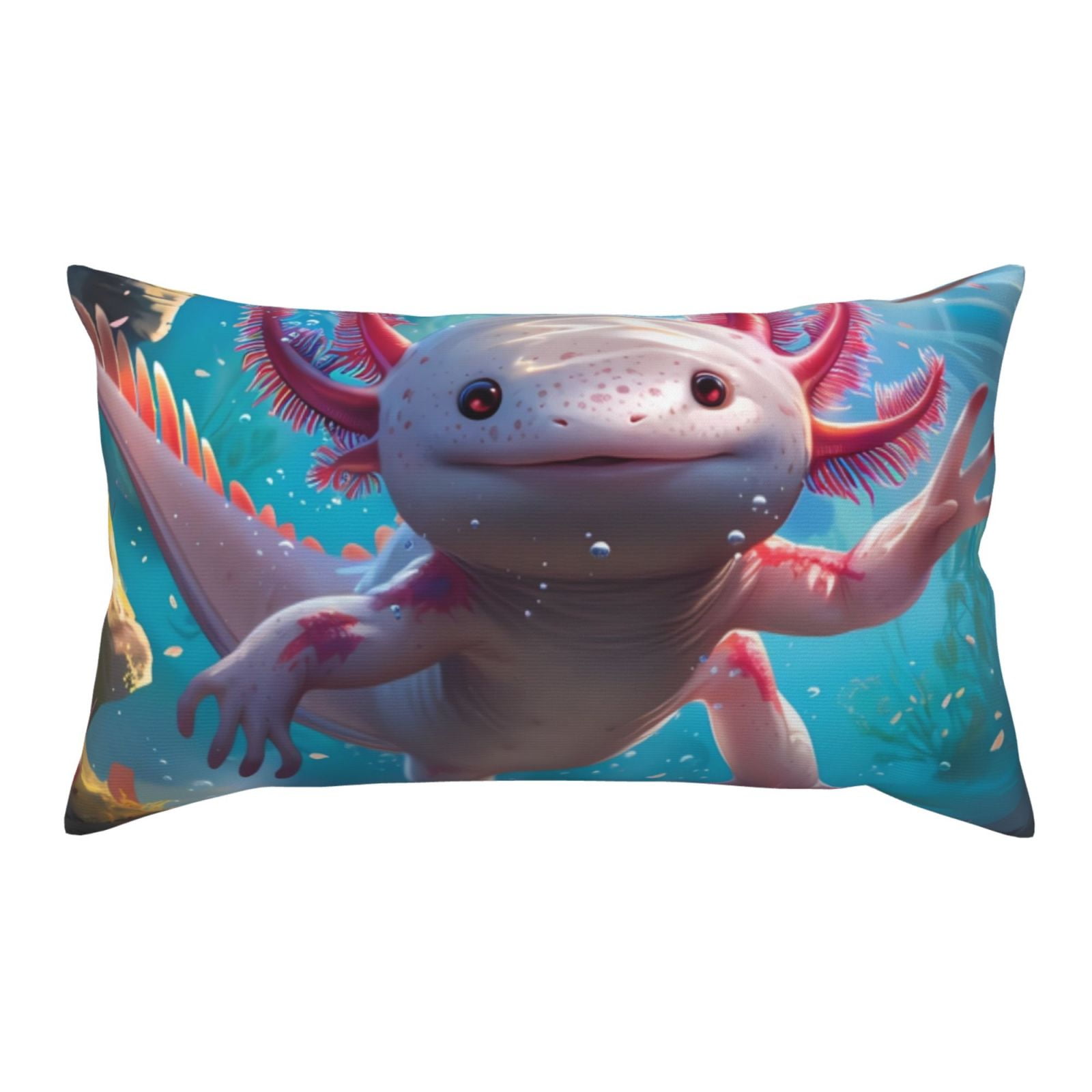 Fuzoiu Cute Underwater Axolotl Print Envelope Closure Pillowcase ...