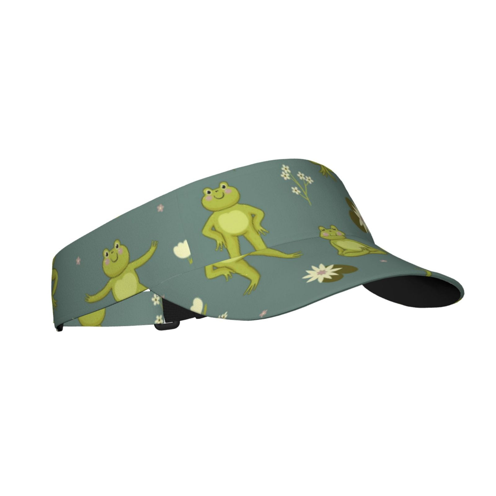 Fuzoiu Cute Yoga Frogs Print Adult Sunscreen Visor Cap,Adjustable ...