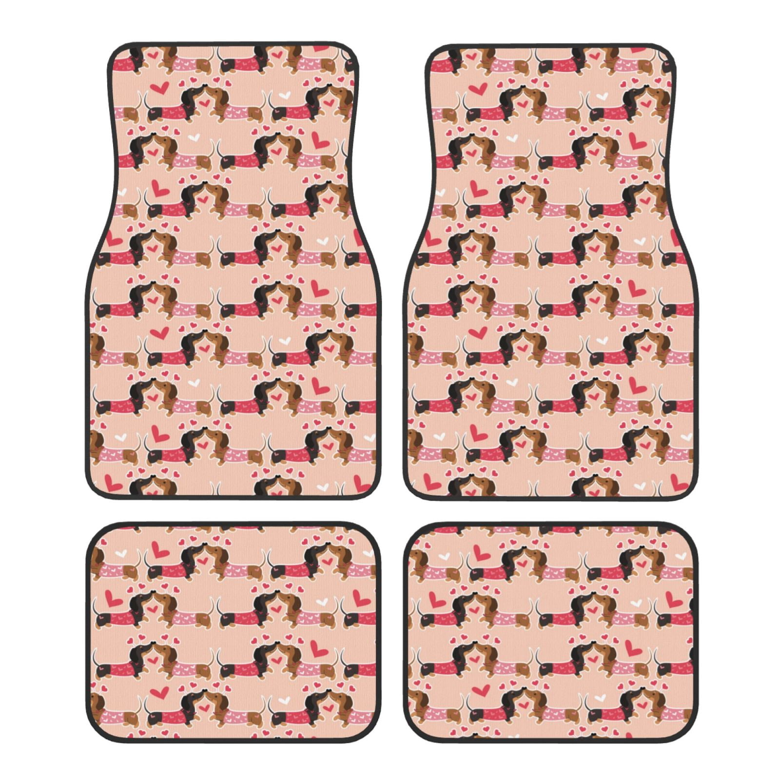 Fuzoiu Dachshund Couple Print Carpet Floor Mats for Car,Car Foot Mat ...