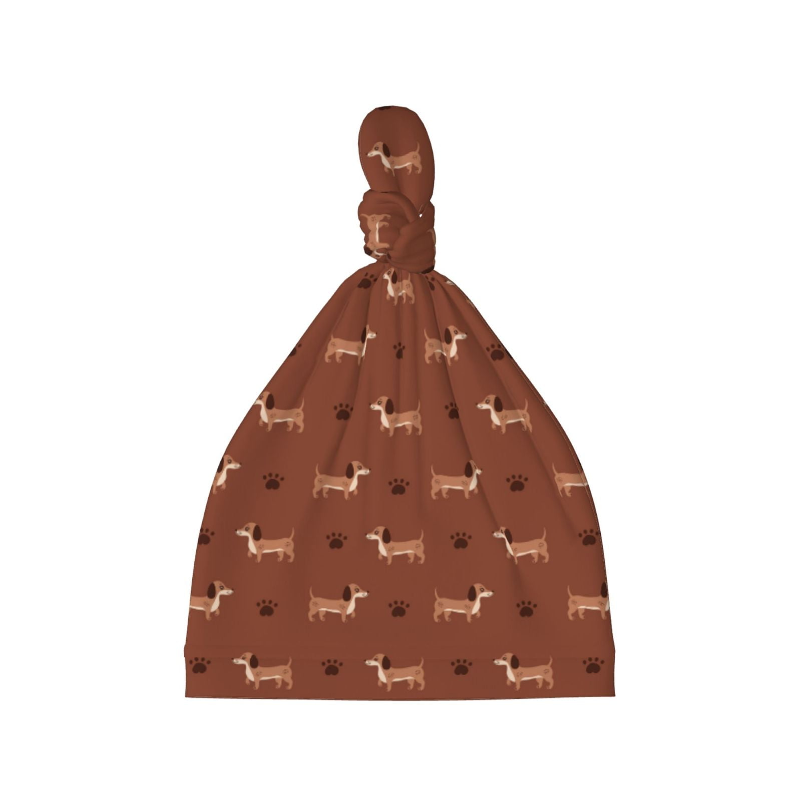 Fuzoiu Dachshund Dog Puppy Print Baby Newborn Hats Set Stretchy Knot ...