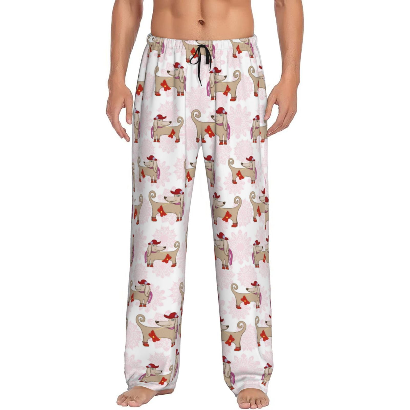 Fuzoiu Dachshund Dog Puppy Print Men's Pajama Pants,Lounge Pants for ...