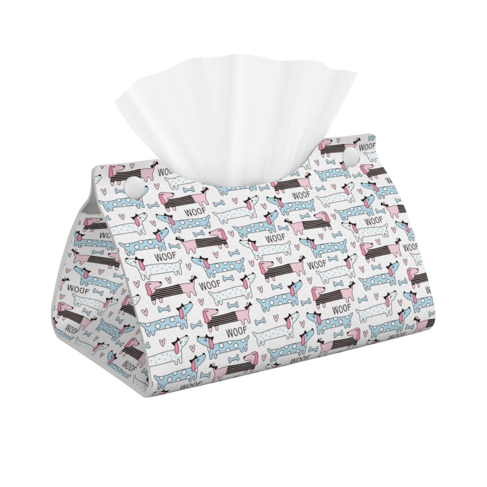 Fuzoiu Dachshund Dog Puppy Print Tissue Box Cover, PU Leather Tissue ...