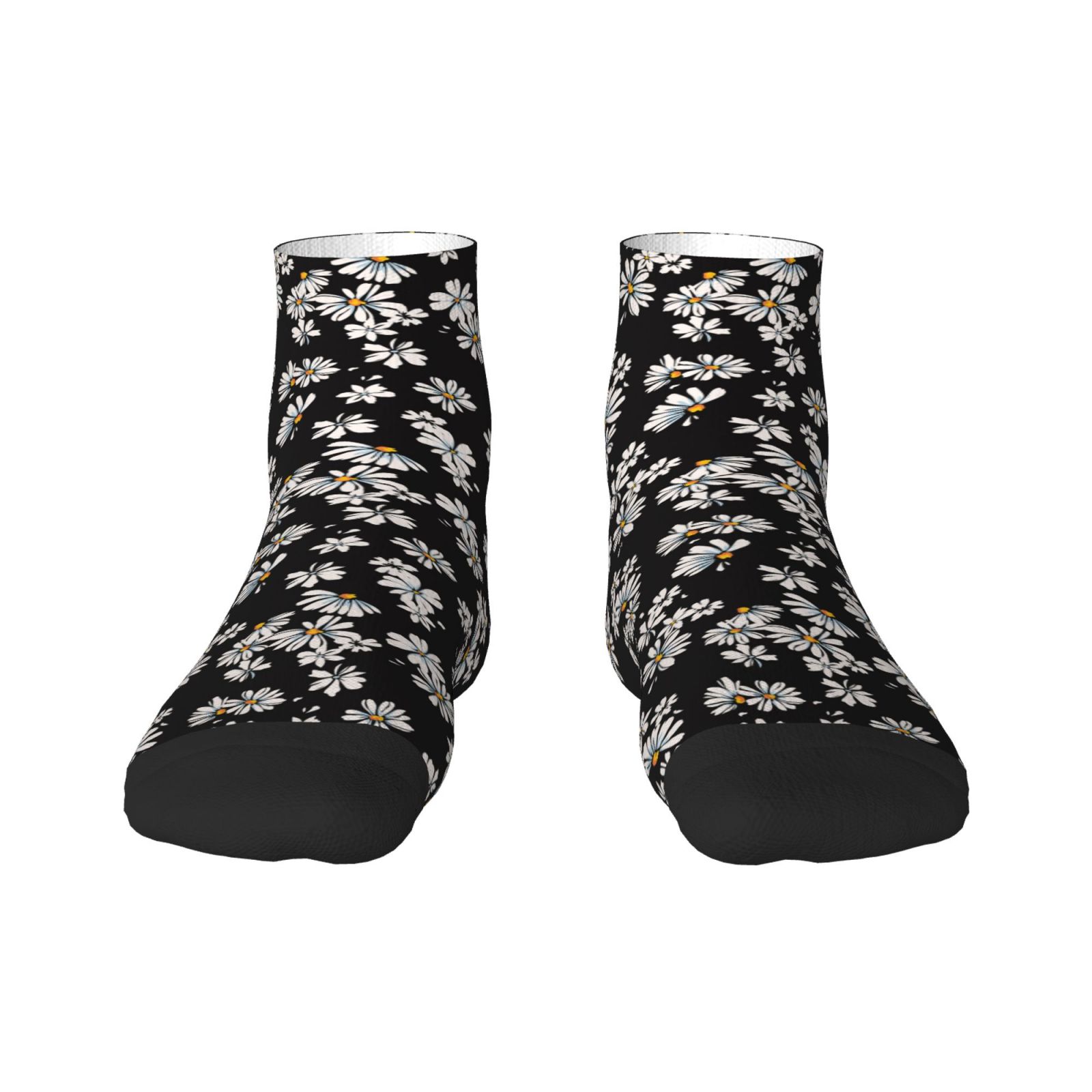 Fuzoiu Daisies Flowers Print Adult Socks, Crew Moisture-wicking Socks ...