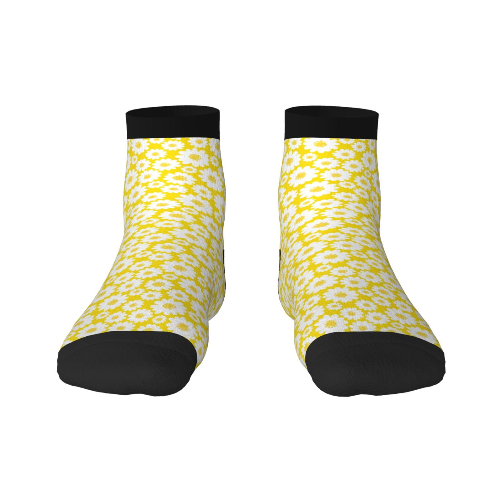 Fuzoiu Daisies Flowers Print Adult Socks, Crew Moisture-wicking Socks ...