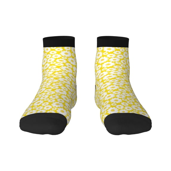 Fuzoiu Daisies Flowers Print Adult Socks, Crew Moisture-wicking Socks ...