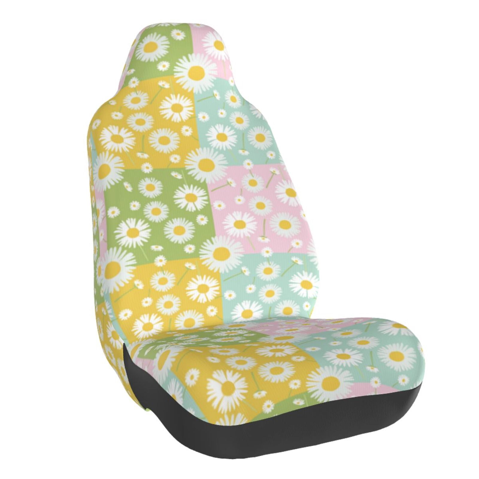 Fuzoiu Daisies Flowers Print Elastic Car Seat Covers, Seat Cover ...