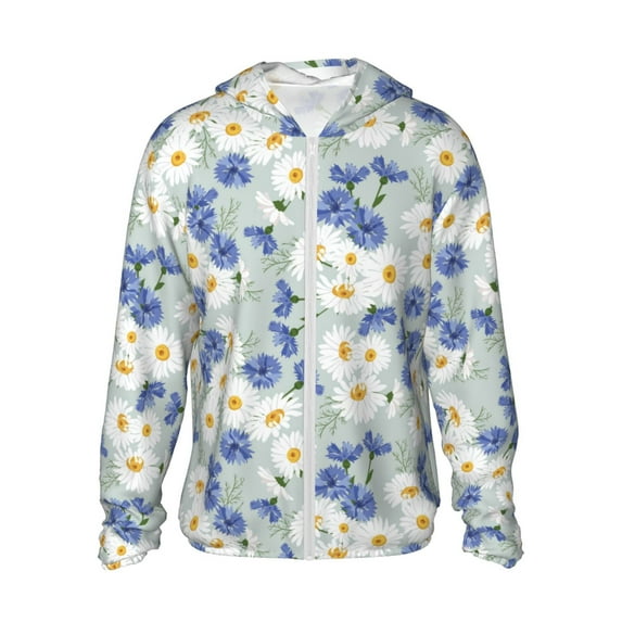 Fuzoiu Daisies Flowers Print Unisex Sun Protection Hoodie,UPF 50+ Light ...