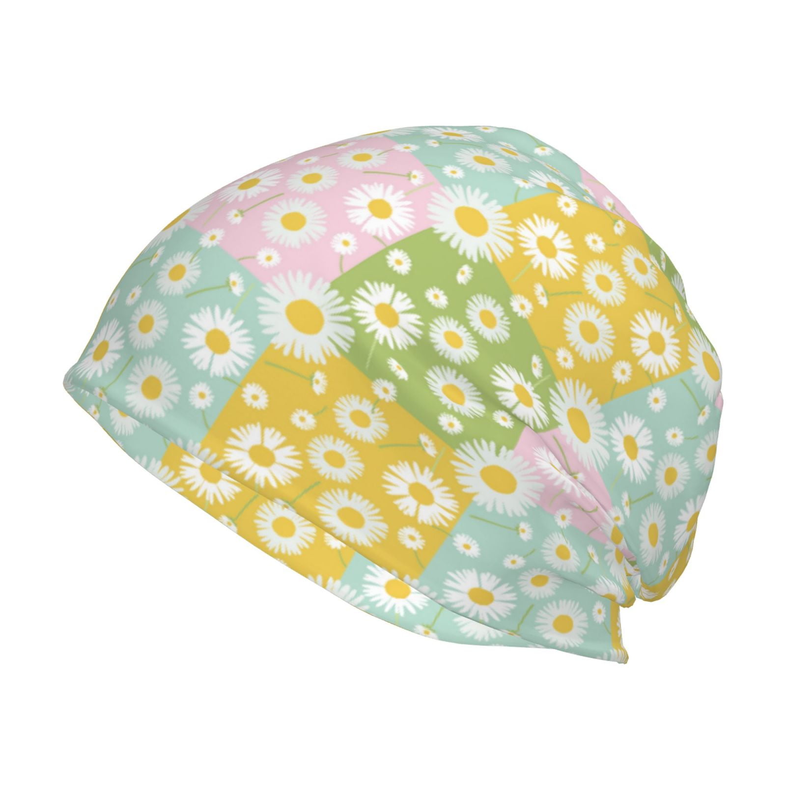 Fuzoiu Daisies Flowers Print Winter Beanie Hat for Men & Women,Warm Knit Cap,Women Windproof ...