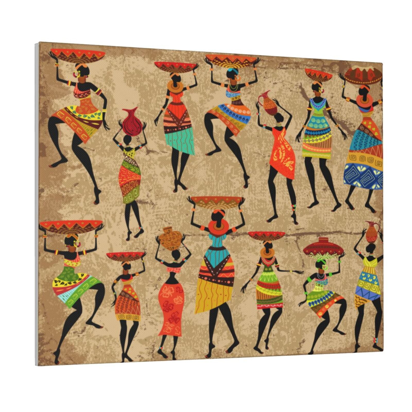 Fuzoiu Dancing African Women Print Canvas Wall Art for Bathrooms,Wall ...