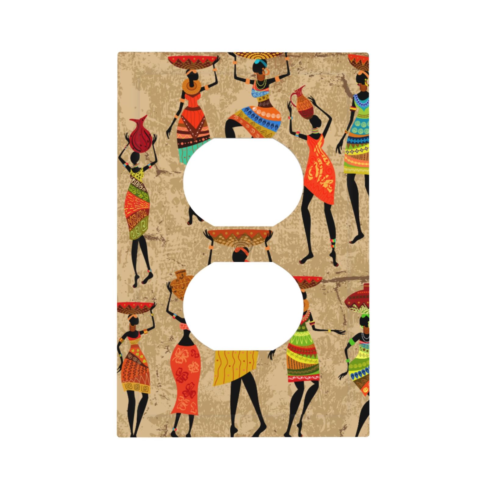 Fuzoiu Dancing African Women Print Single Duplex Outlet Cover Plate ...