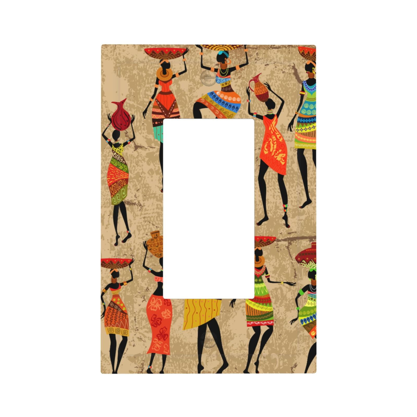 Fuzoiu Dancing African Women Print Single Duplex Outlet Cover Plate, Light Switch Cover, for ...