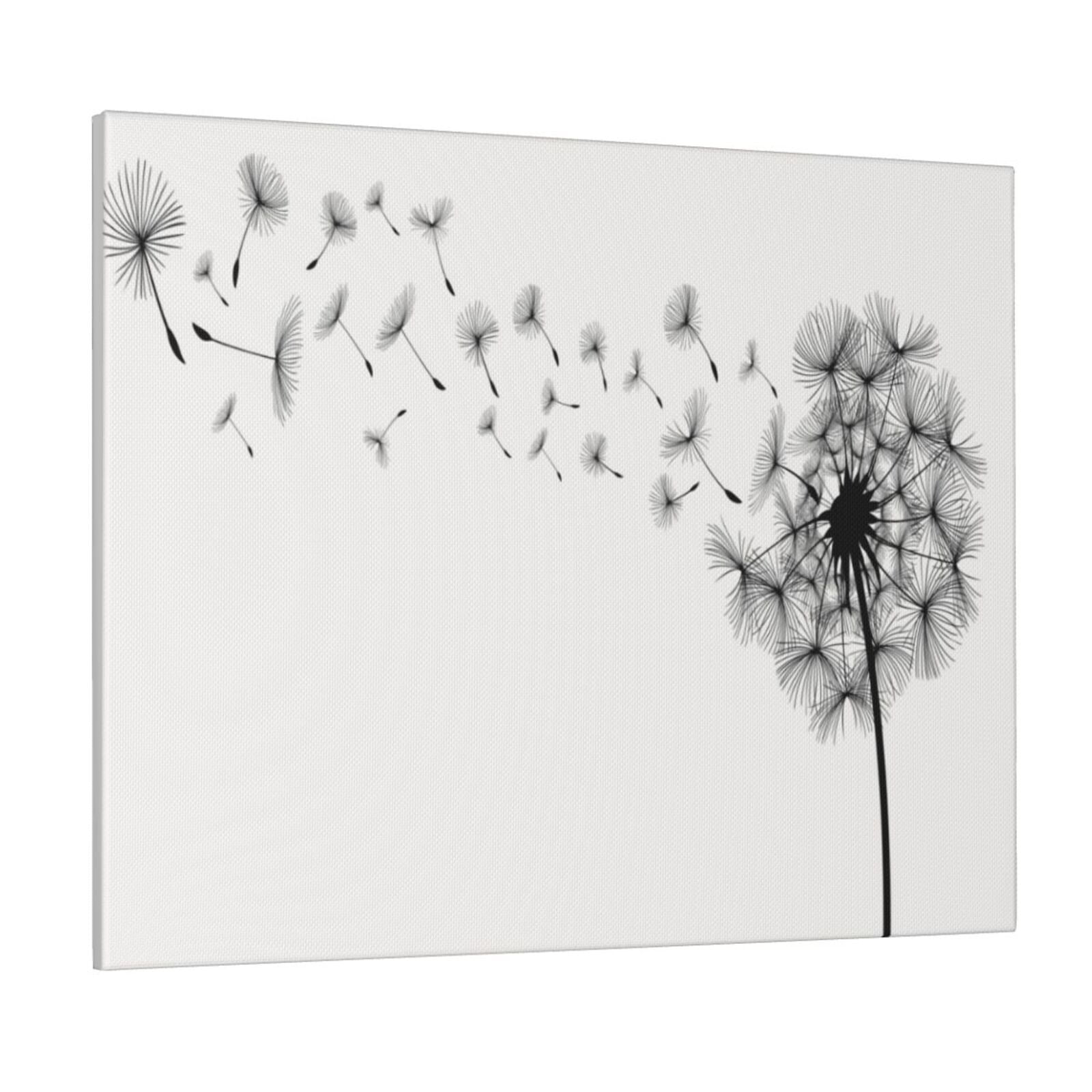 Fuzoiu Dandelion Blowing In The Wind Print Canvas Wall Art for ...