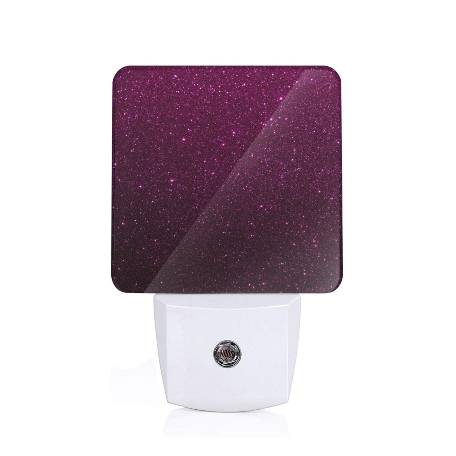 Fuzoiu Dark Purple Glitter Print Dusk to Dawn LED Night Light with ...