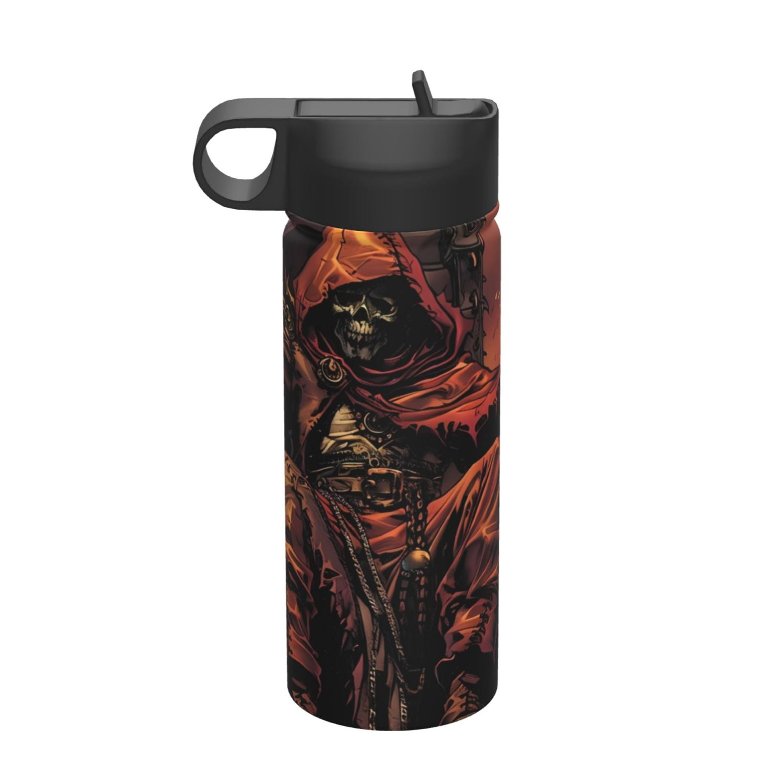Fuzoiu Dark Skull King Throne Print 18oz Insulated Sports Kettle ...