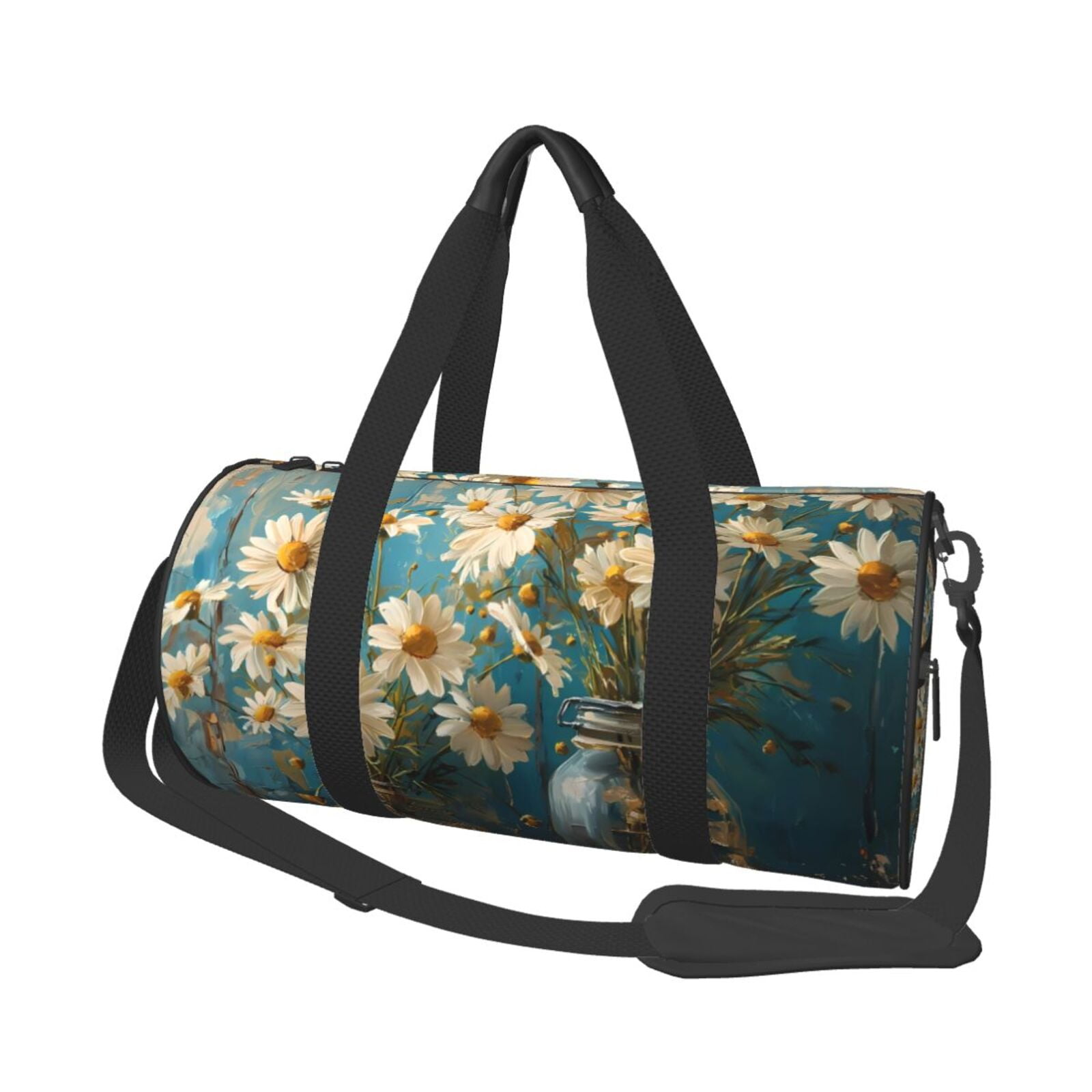 Fuzoiu Delicate White Daisy Jars Print Travel Bag, Large Capacity ...