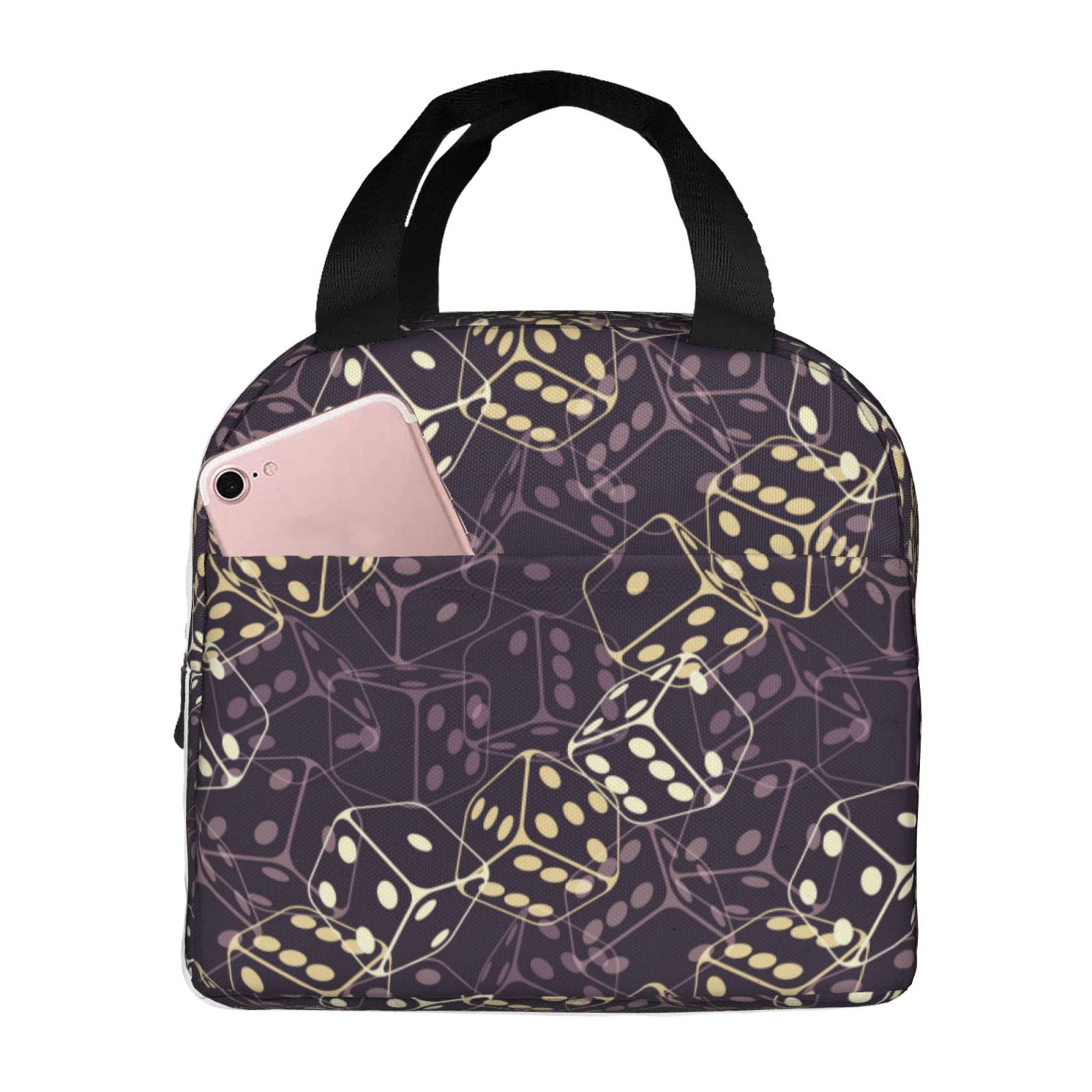 Fuzoiu Dice Print Lunch Bag for Women & Men,Adult Insulated Lunch Box ...