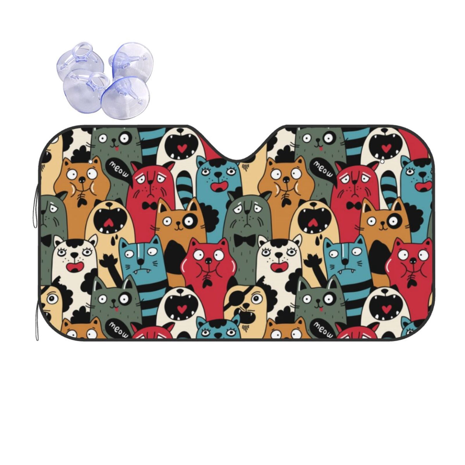 Fuzoiu Different Cats 1 Print Car Windshield Sun Shade,Block Uv Rays ...