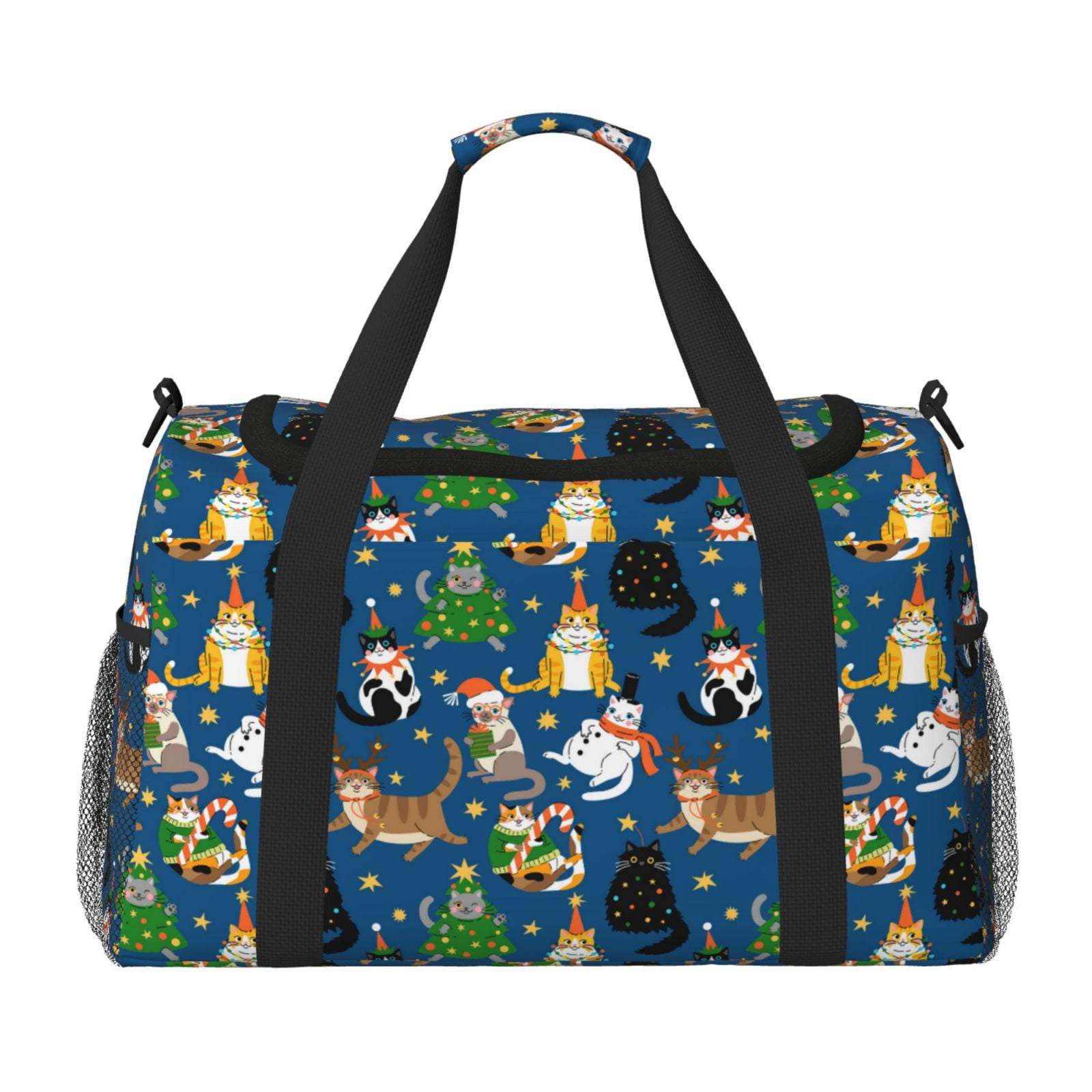 Fuzoiu Different Cats Christmas Print Travel Duffle Bag,Carry On Tote ...
