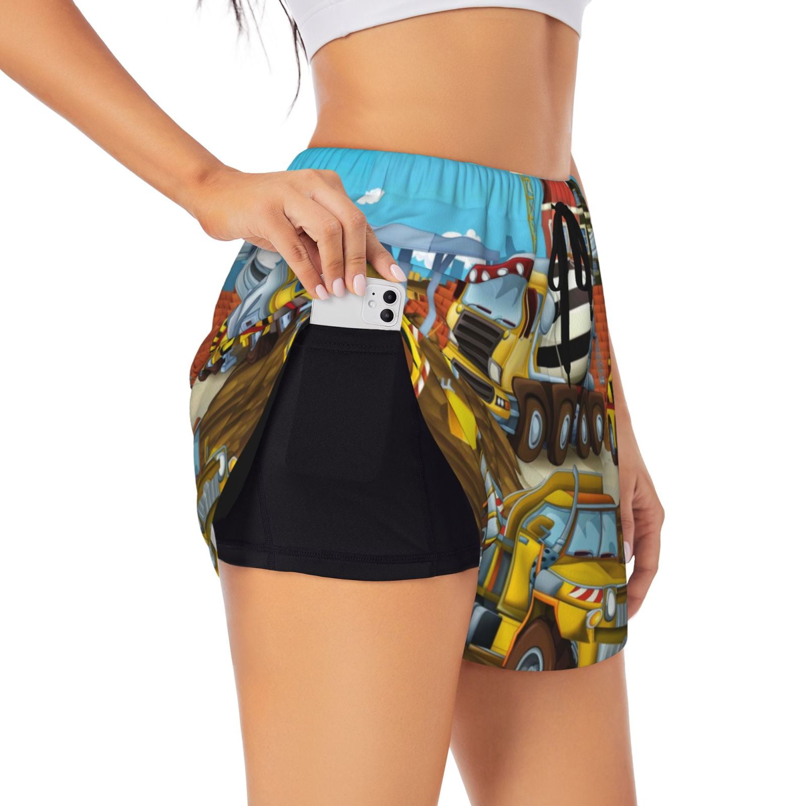 Fuzoiu Different Construction Site Vehicles Print Women's Athletic ...