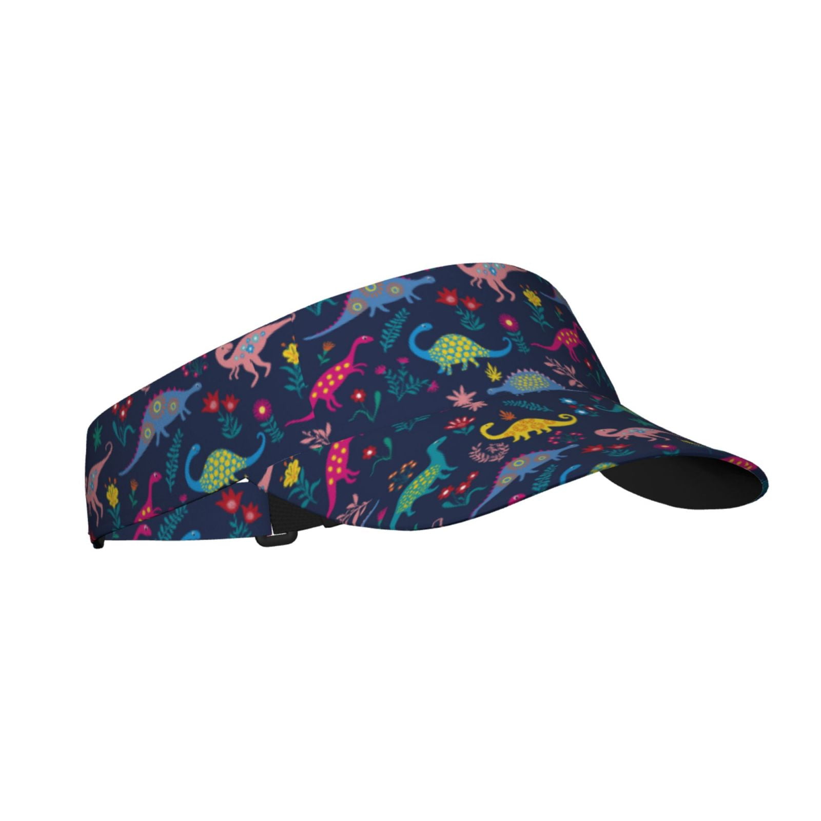 Fuzoiu Dinosaur Flowers Print Adult Sunscreen Visor Cap,Adjustable Summer Cap for Men Women ...
